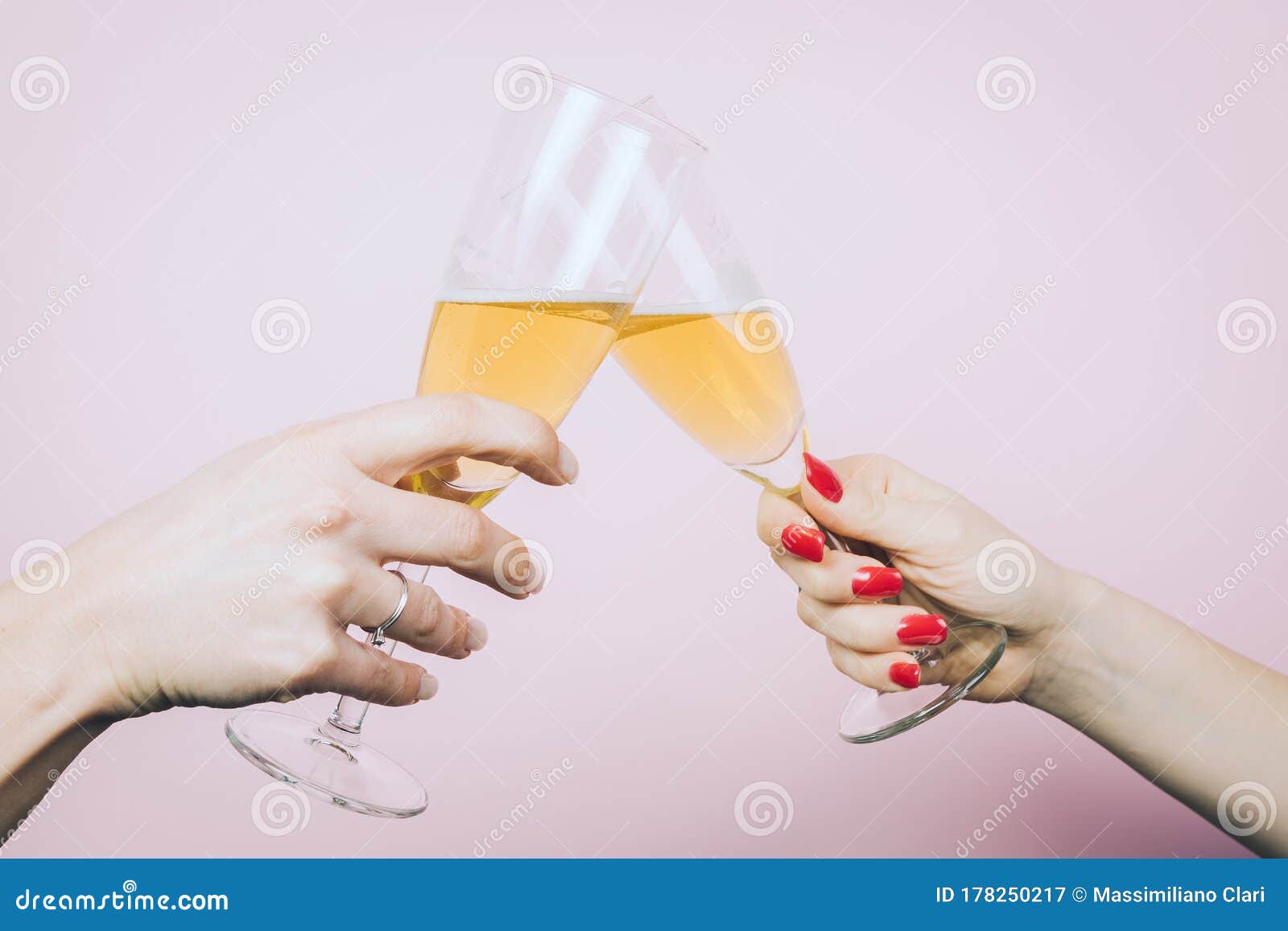 Close Up of Two Woman Hands Making Good Cheer Stock Image - Image of ...