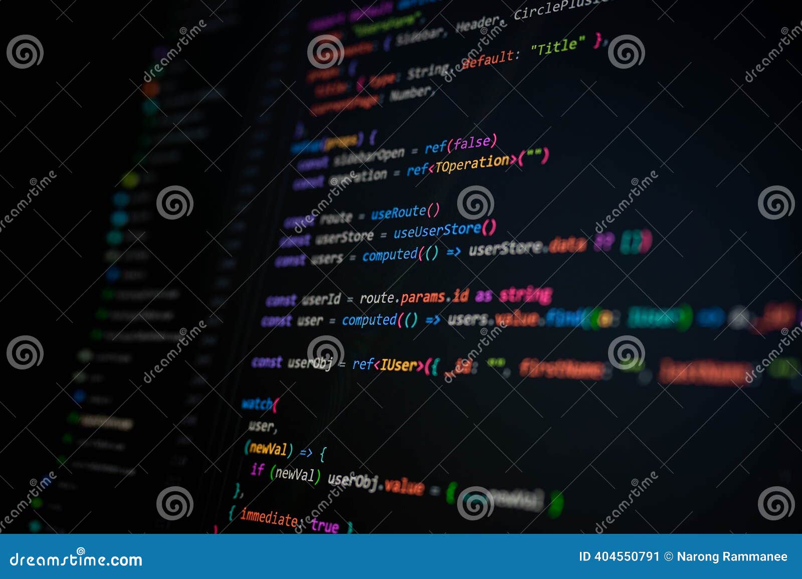 Coding In Object Oriented Programming. Blue Background Color, White Text Chars And Digits ...