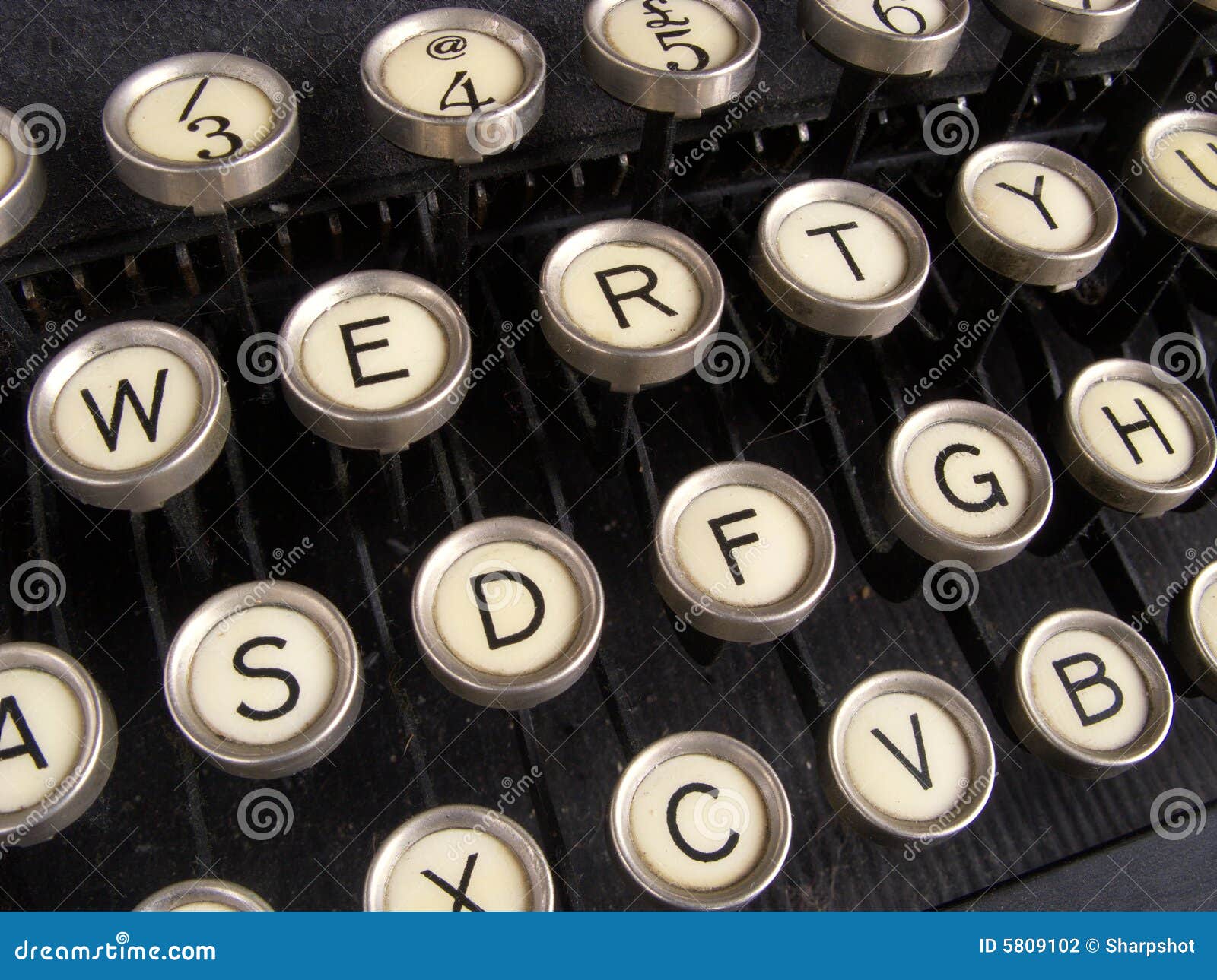 Close Up of Typewriter Keys. Stock Photo - Image of obsolete, brown ...