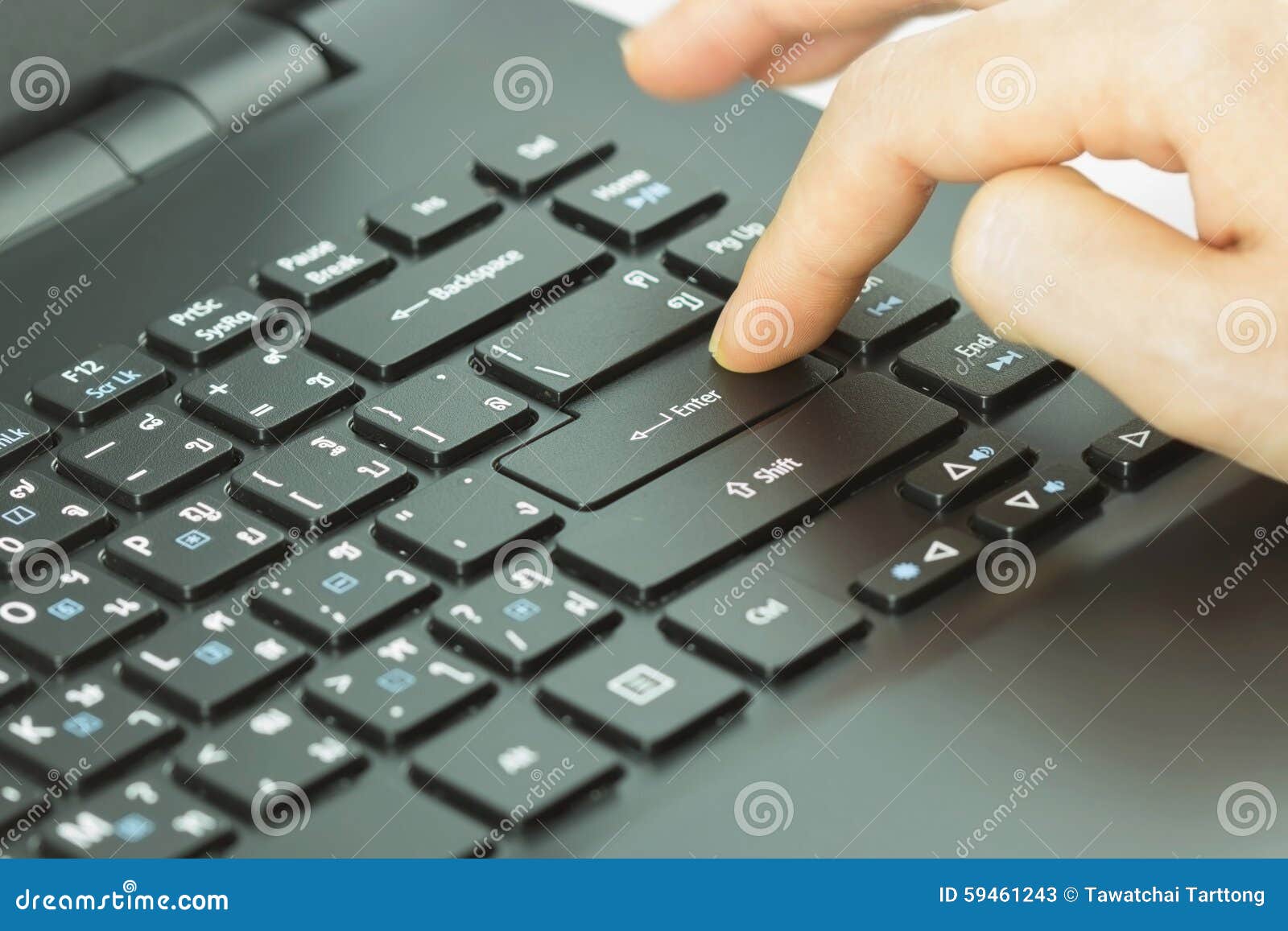 Close-up of Typing Female Hands on Keyboard Enter Stock Image - Image ...