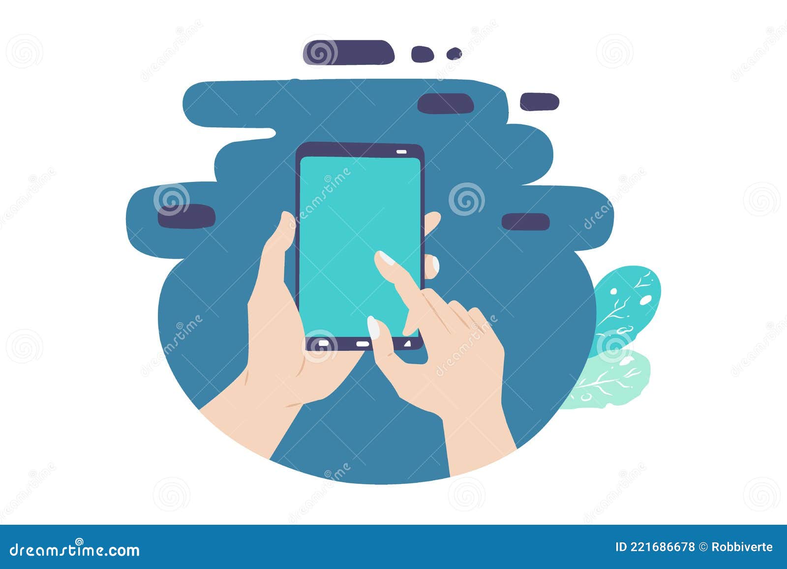 Close Up a Typing Hand on Mobile Phone Stock Vector - Illustration of ...