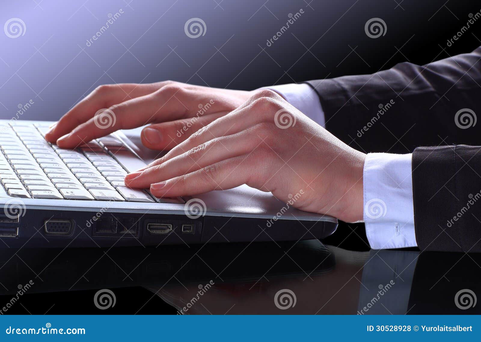 Close-up of Typing Male Hands Stock Photo - Image of male, business ...