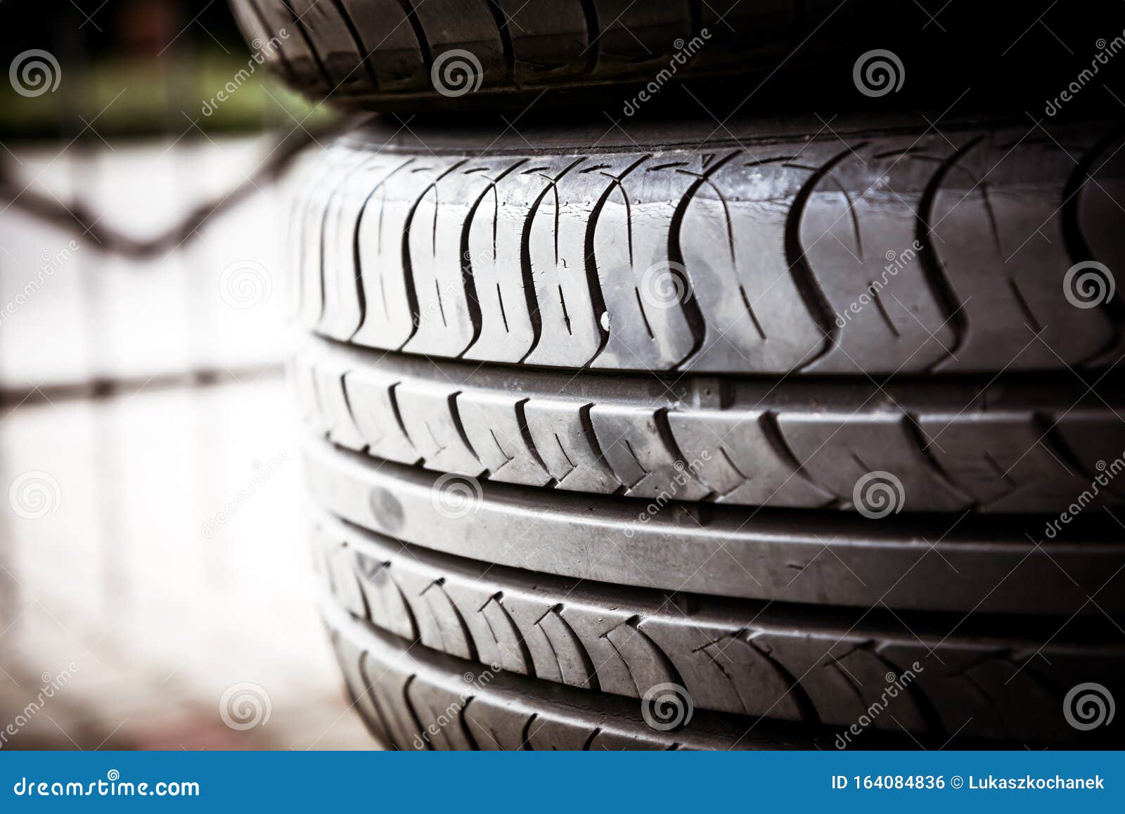 Close Up Tyre Profile Car Tires Stock Photo - Image of macro, alignment ...