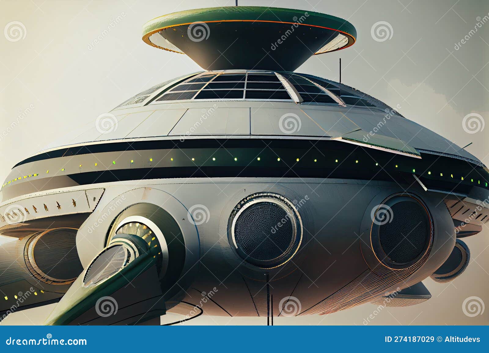 Close-up of Ufo Spacecraft, with Its Unique Design and Shape Visible ...