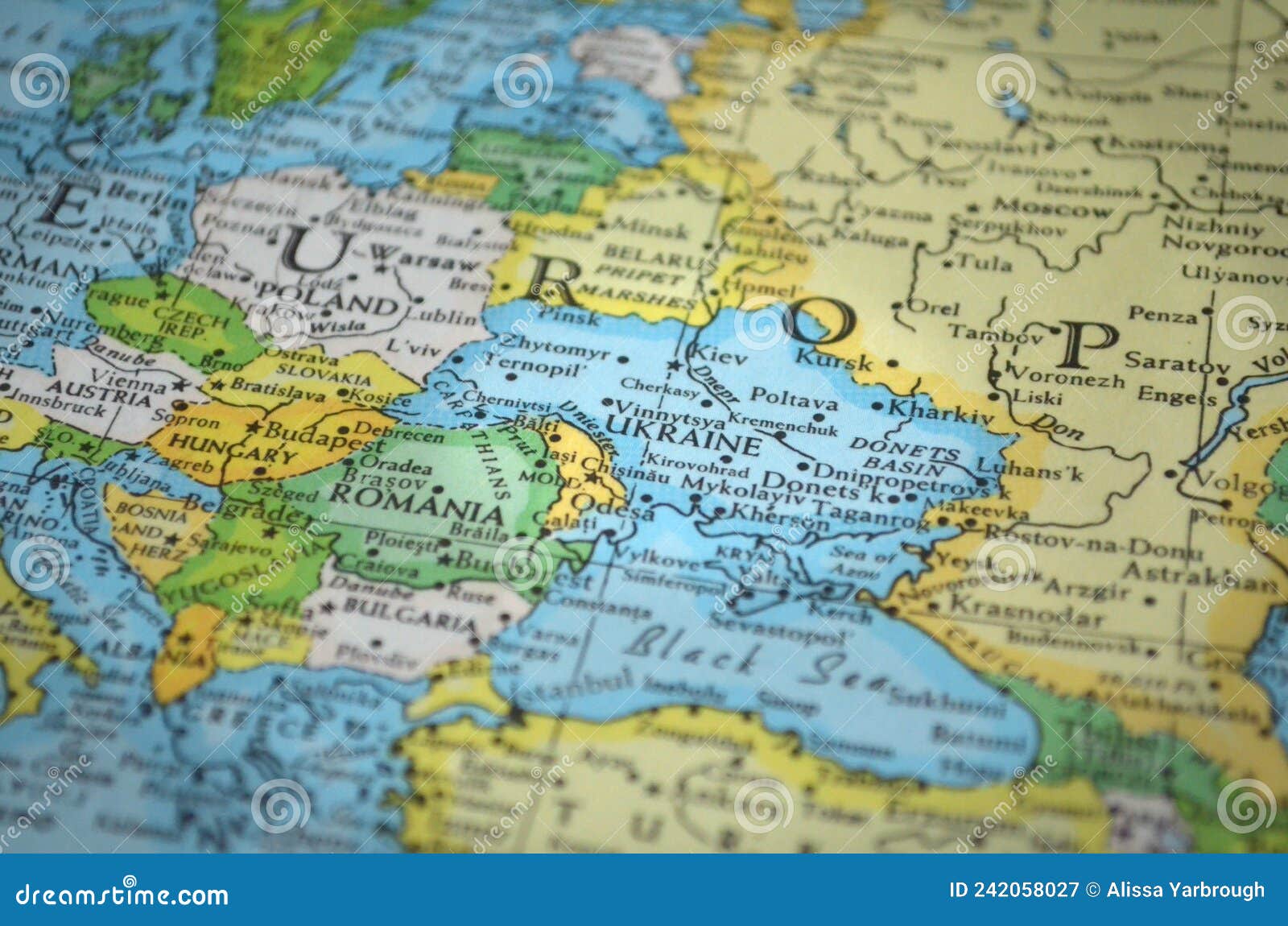 Ukraine Highlighted on a World Map Stock Image - Image of atlas ...