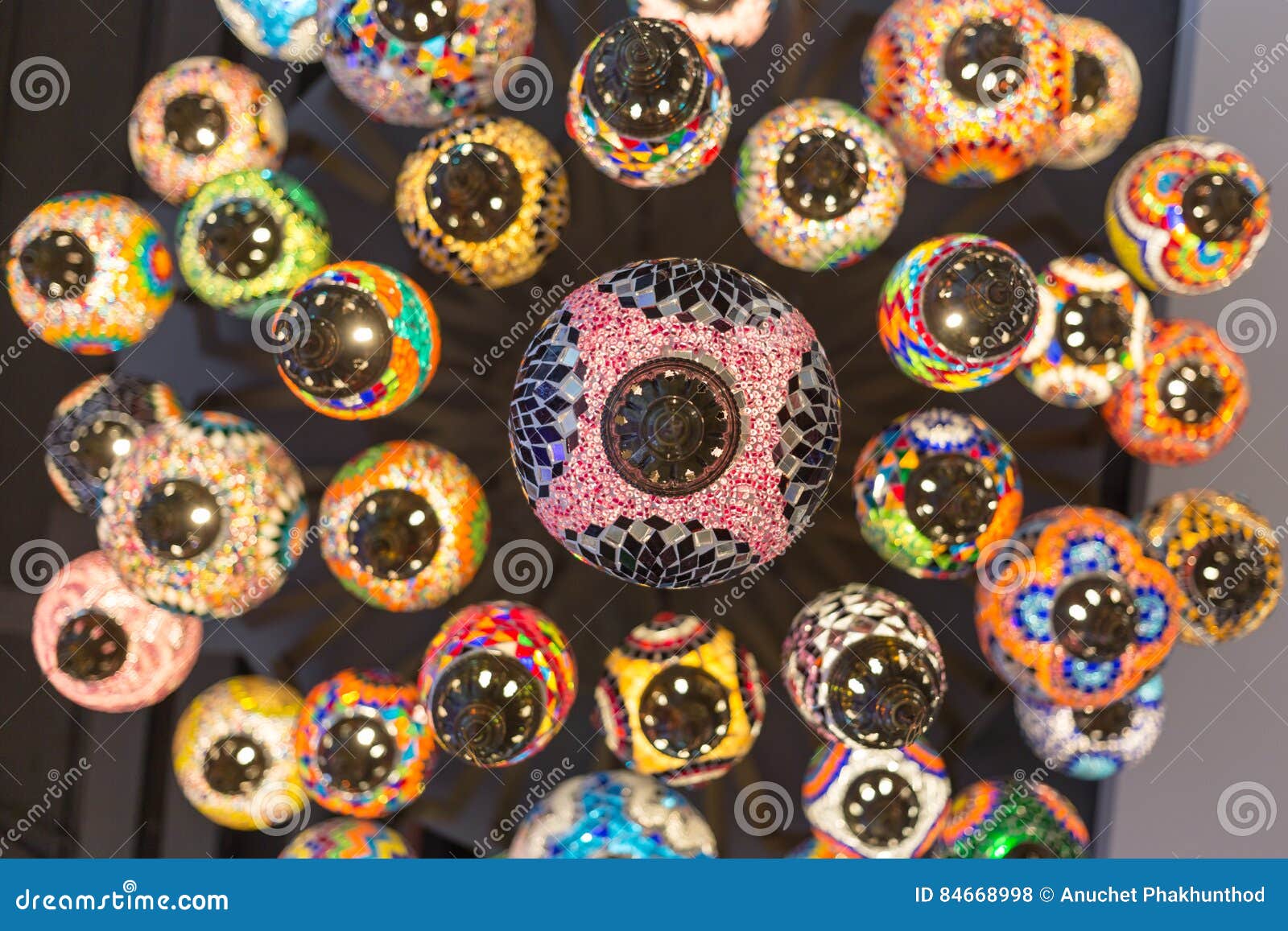 Close Up and Under of Beautiful Color Arabian Lamp. Stock Photo - Image ...