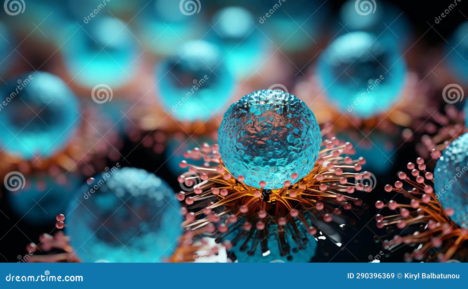 Close Up Under a Microscope View of Abstract Viruses Stock Illustration - Illustration of ...