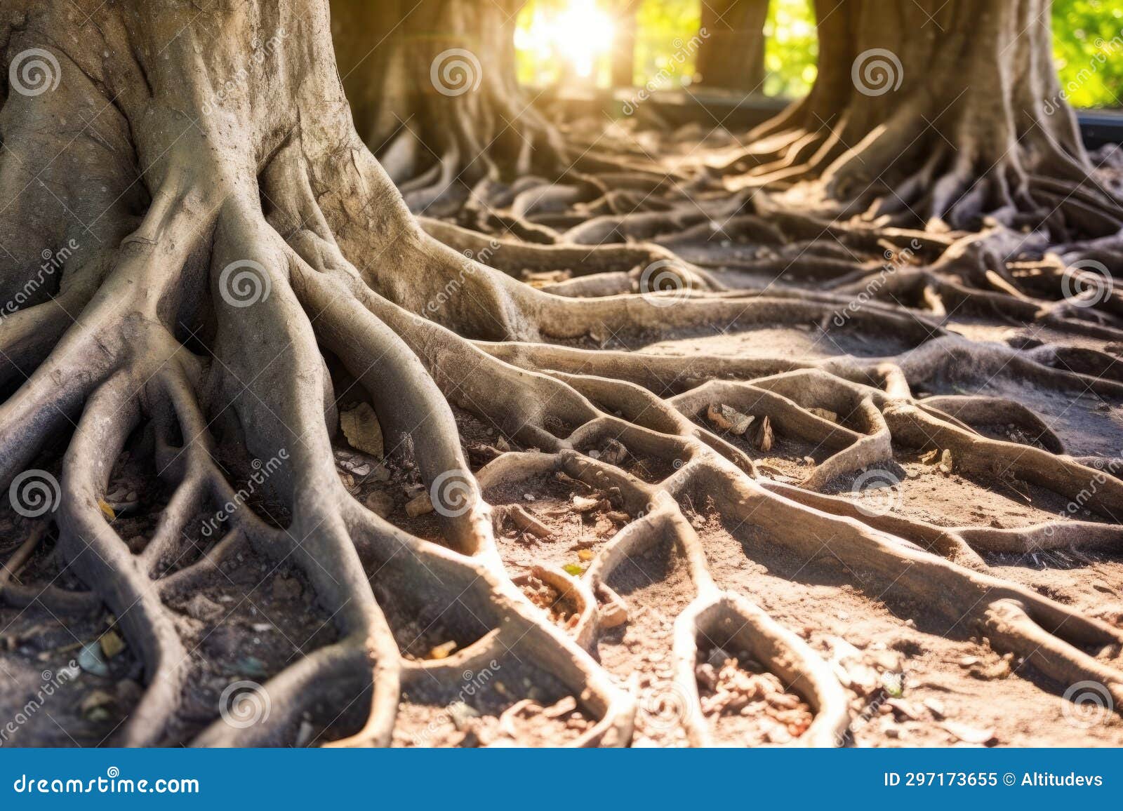 Close-up of Underground Tree Roots in Light Stock Illustration ...