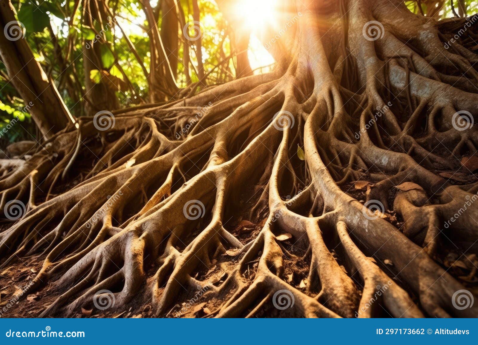 Close-up of Underground Tree Roots in Light Stock Photo - Image of root ...