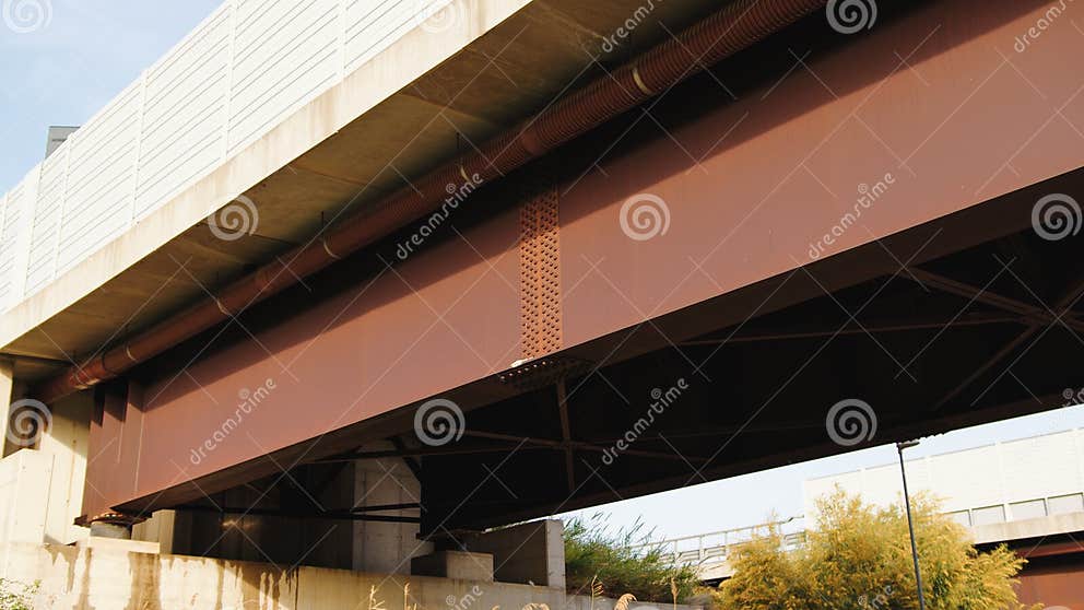 Underneath a Bridge. Top View Stock Image - Image of steel, frame ...