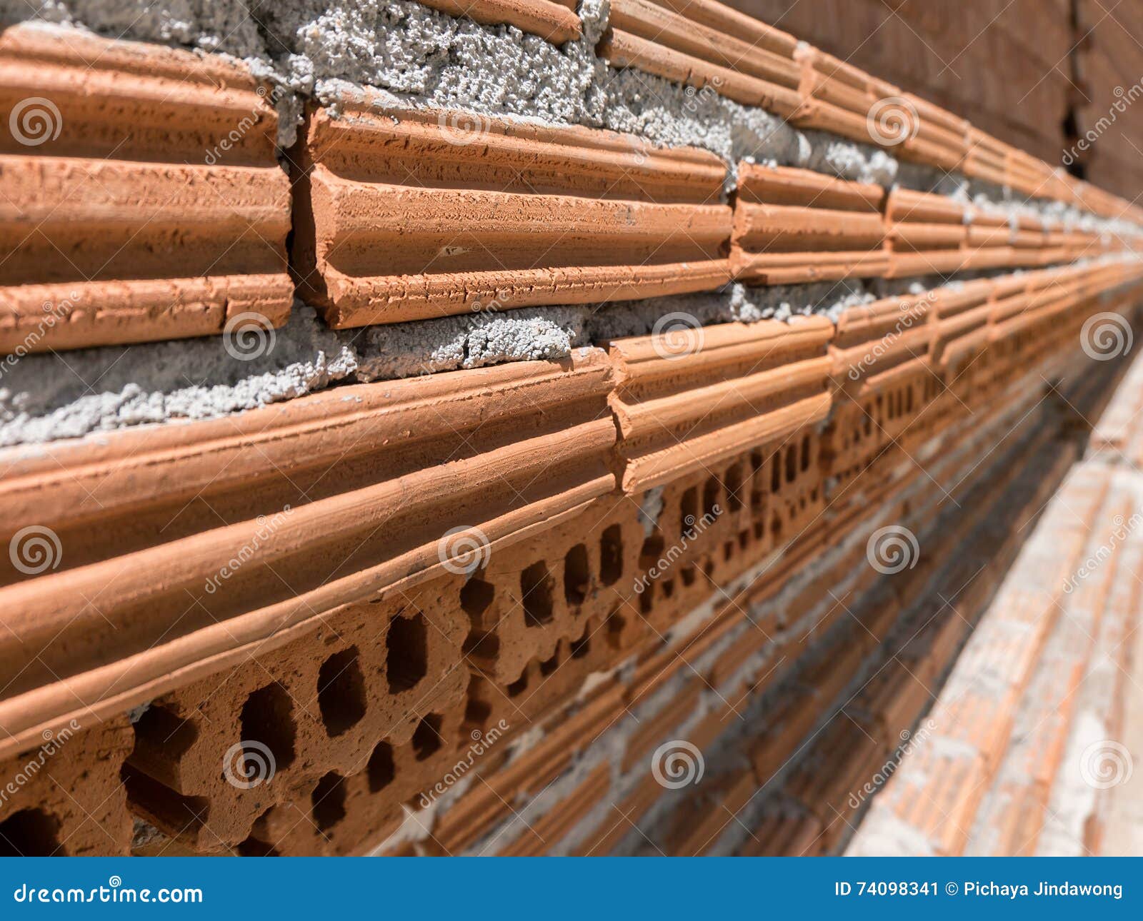 Close Up Unfinished Brickwork Stock Image - Image of thailand, industry ...