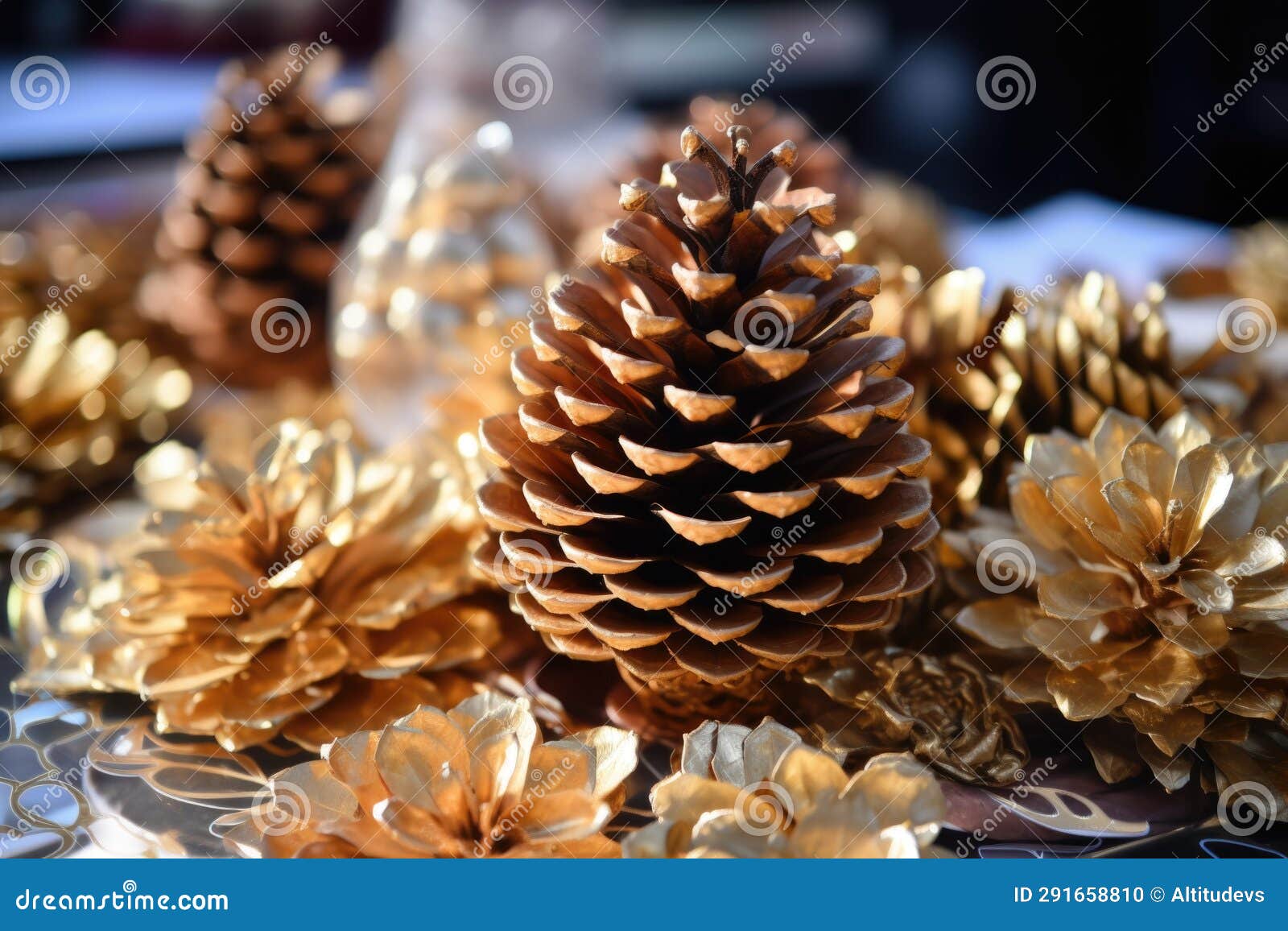 A Close Up of a Unfinished Pine Cone Centerpiece on a Crafting Table ...