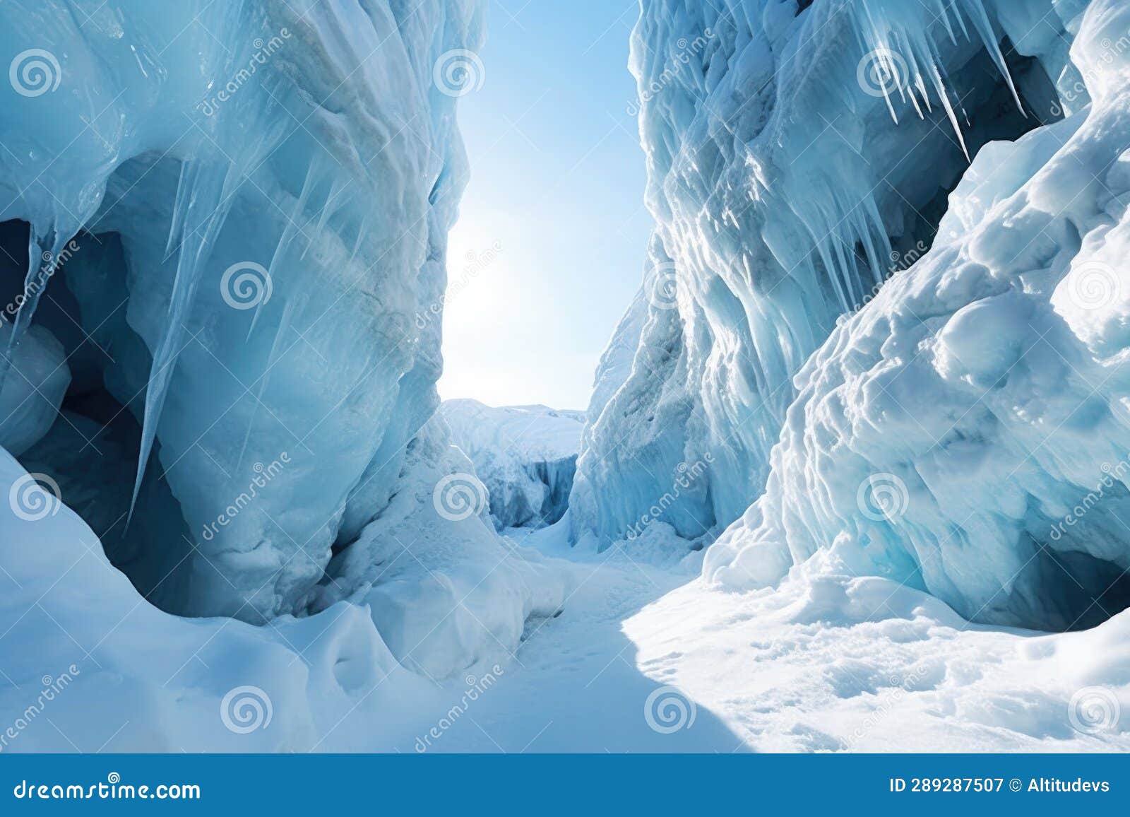 Close-up of Unique Ice Formations Inside a Crevasse Stock Image - Image ...