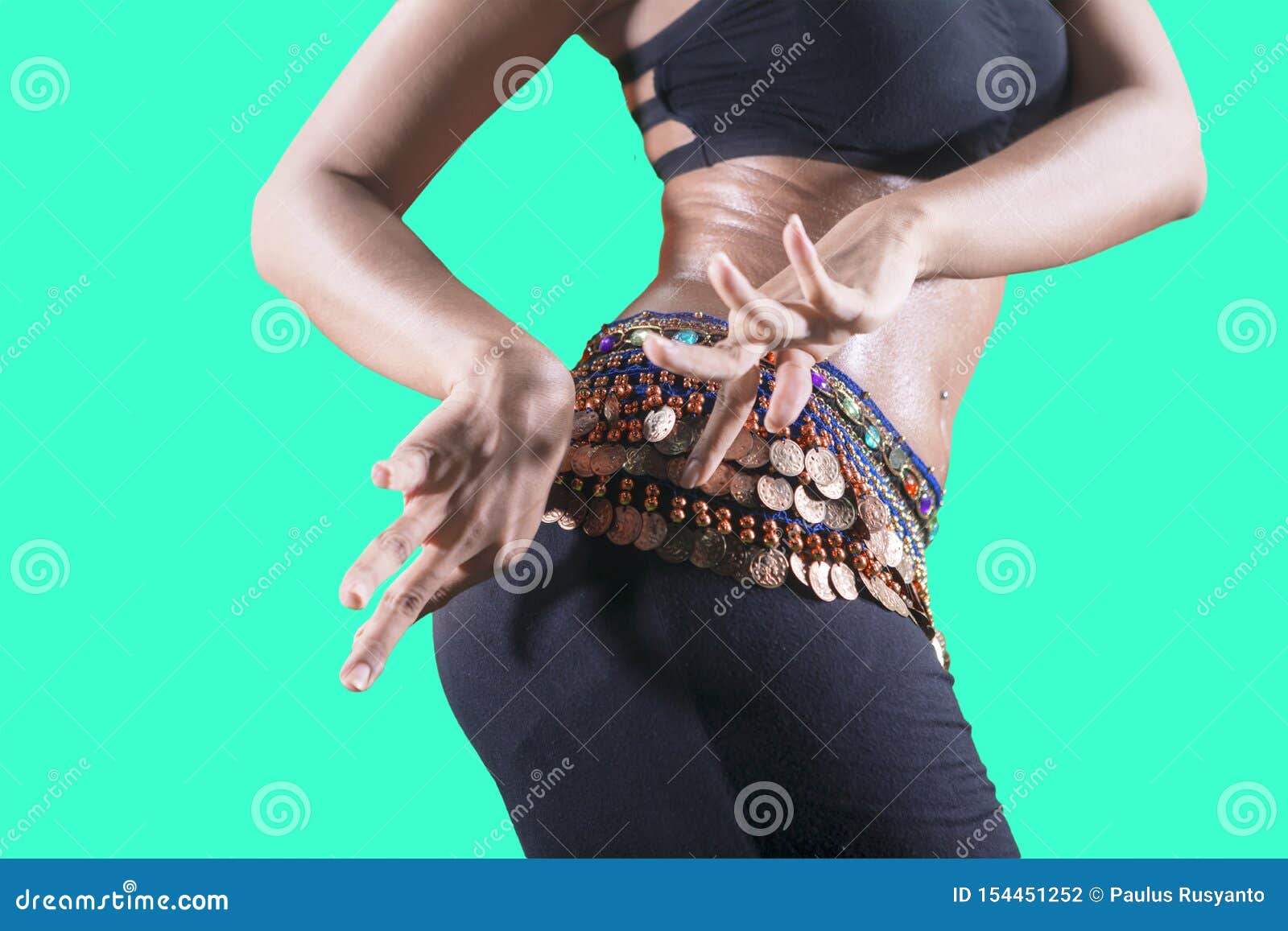 Unknown Belly Dancer Shaking Her Hip on Studio Stock Photo - Image of ...