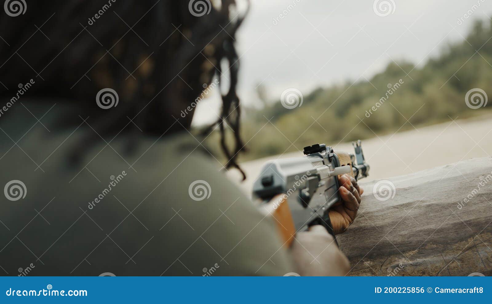 Close Up, Unrecognizable Black Man with Head Covering Pulling Triger of ...