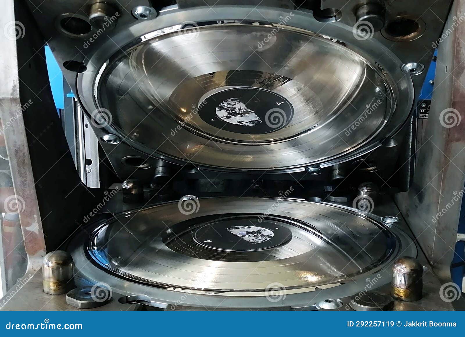 Close Up a Upper and Lower of the Master Stamping Plate with a Stamping ...