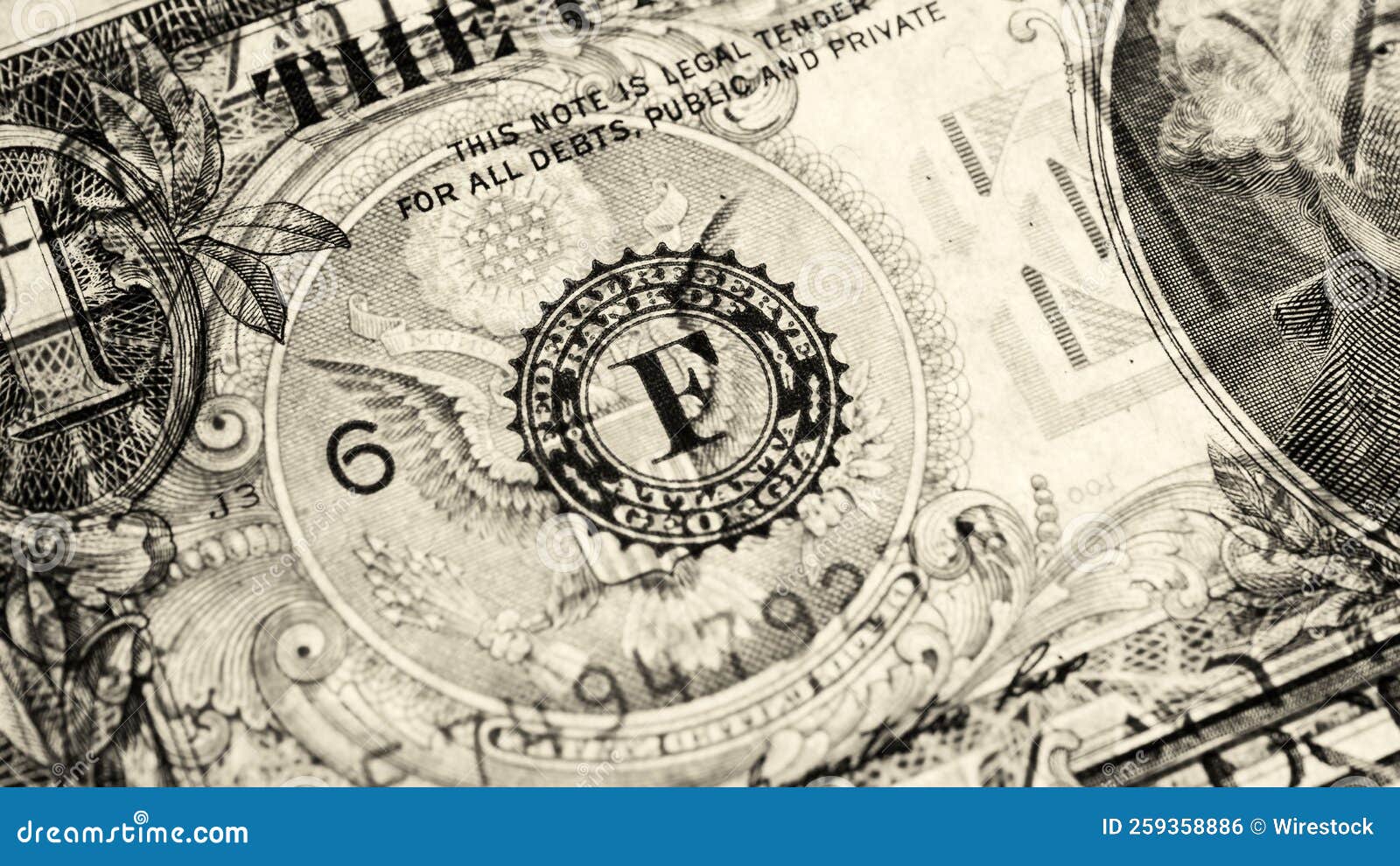 Close up of Us Dollars stock photo. Image of bill, bank - 259358886