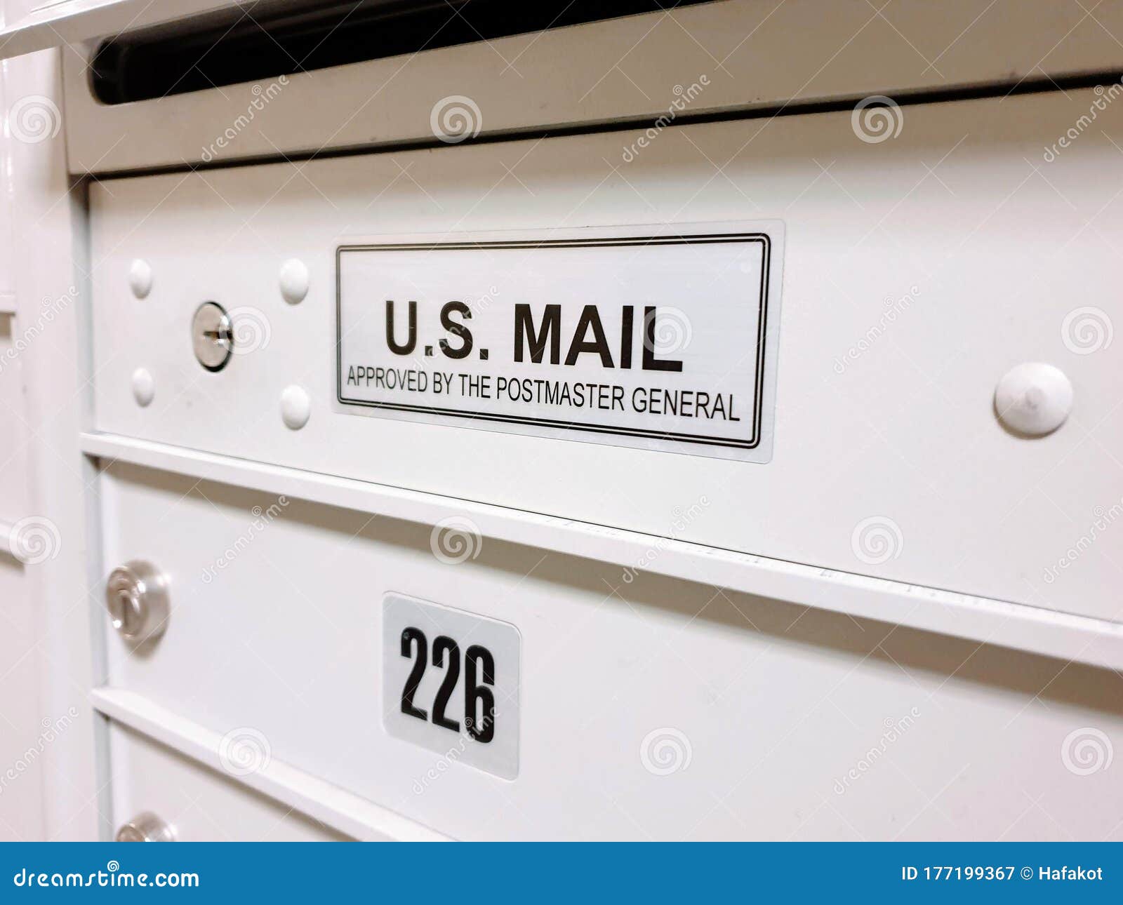 Close Up of US Mail Mailbox Oblique View Stock Image - Image of office ...