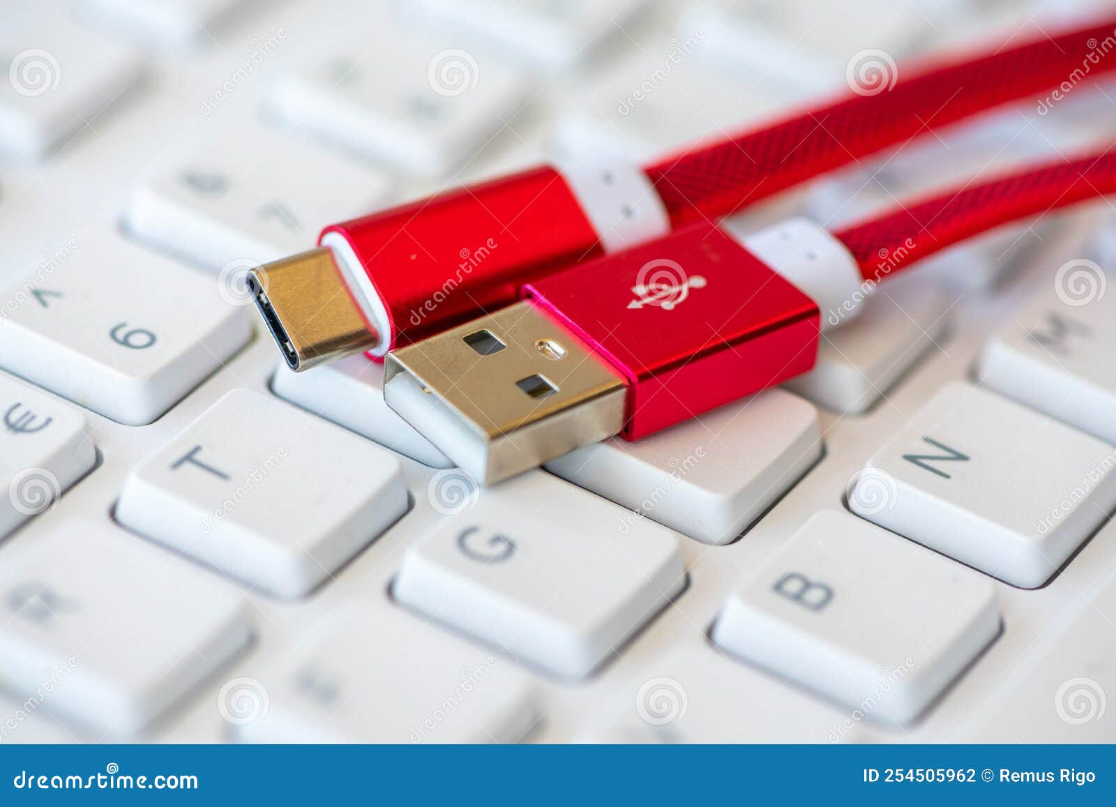Close-up on an USB cable stock photo. Image of equipment - 254505962