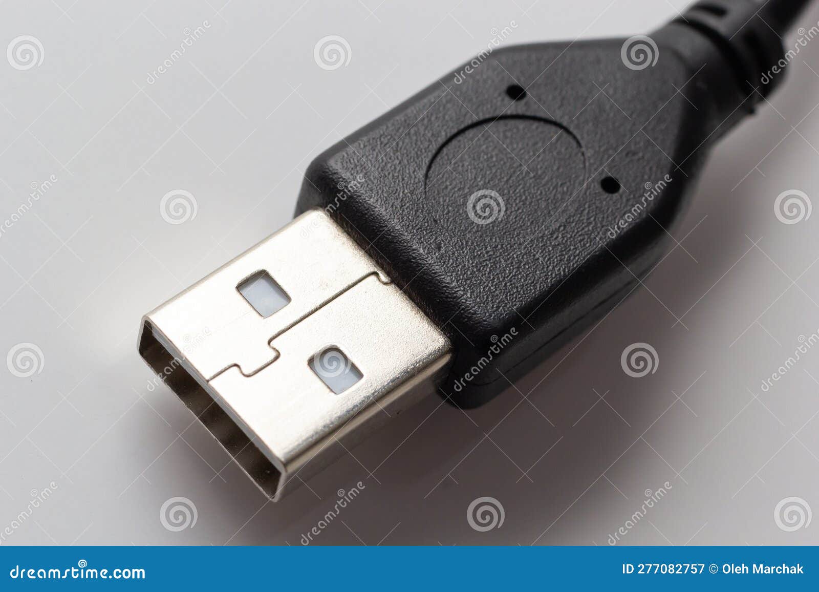 Close Up of USB Cable on White Background. Data Transfer Technologies ...