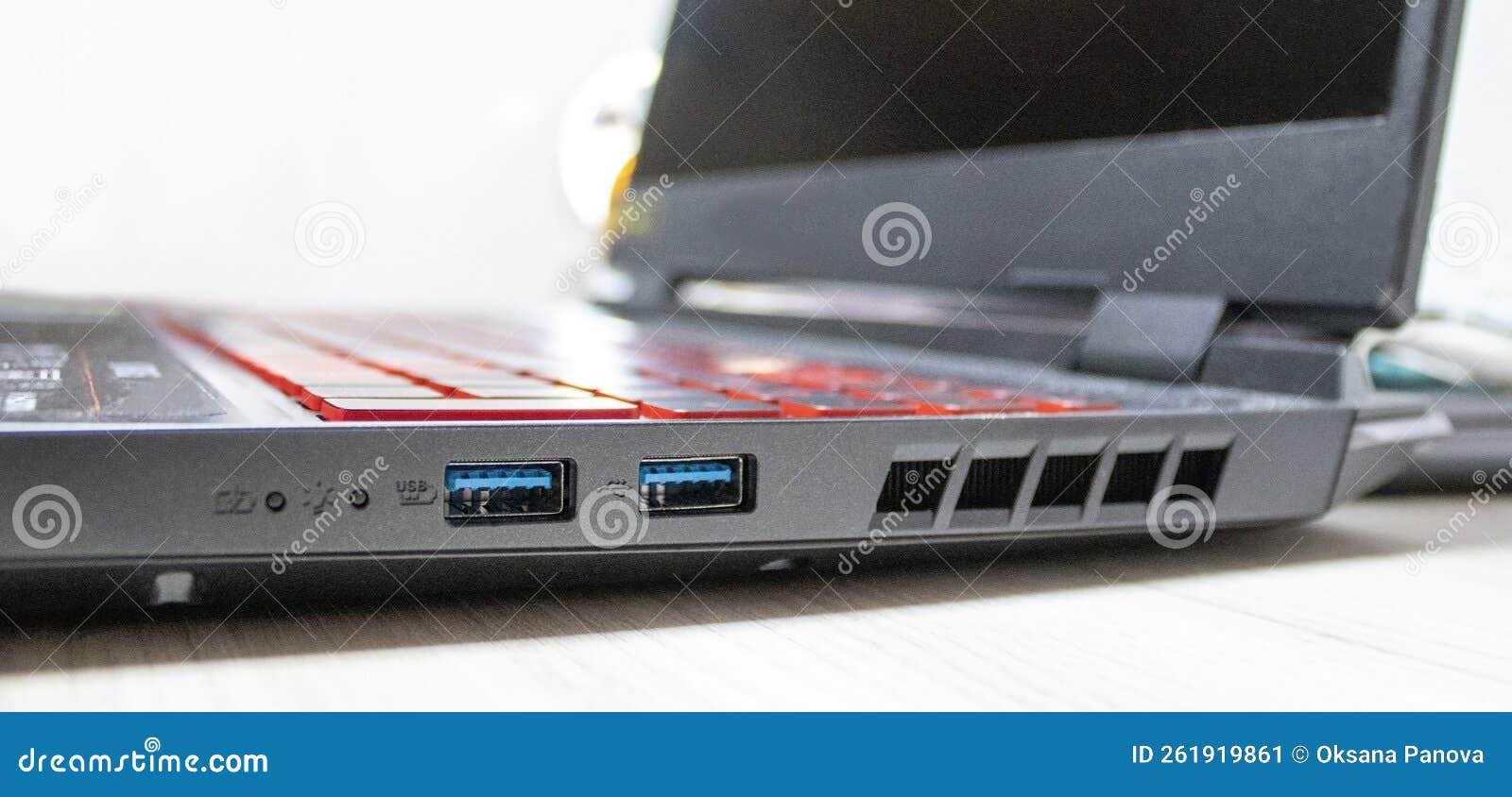 Close-up USB Input in a Laptop, Modern Personal Computer Technology ...