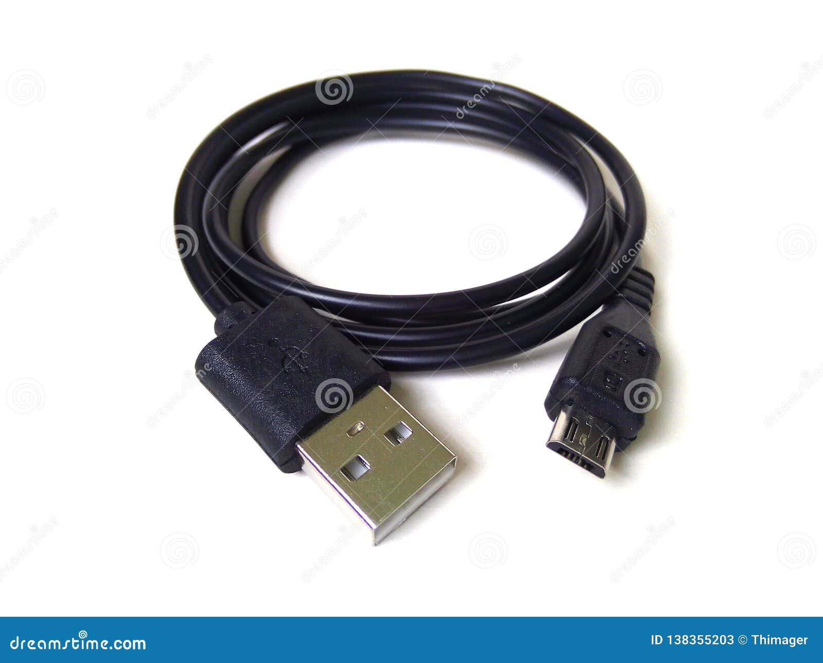 USB with micro USB plug. stock image. Image of detail - 138355203