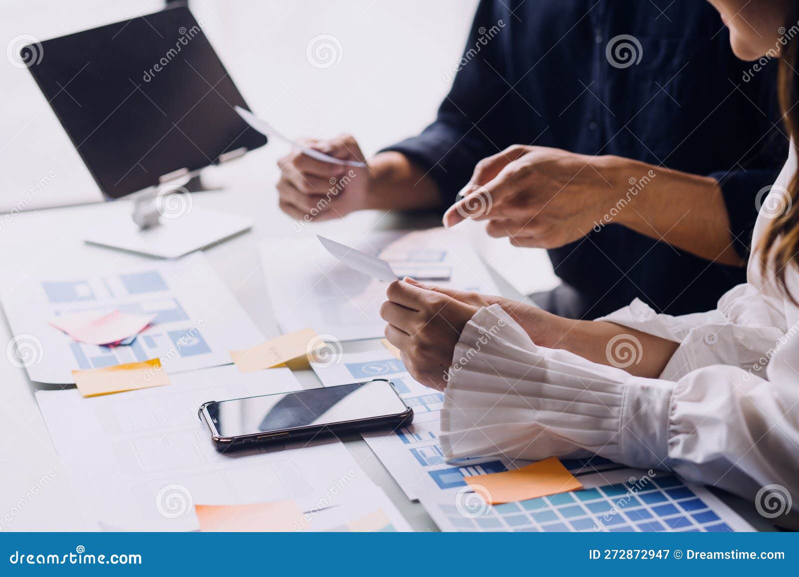 Close Up Ux Developer and Ui Designer Use Augmented Reality ... Close Up Ux Developer and Ui Designer Use Augmented Reality ...