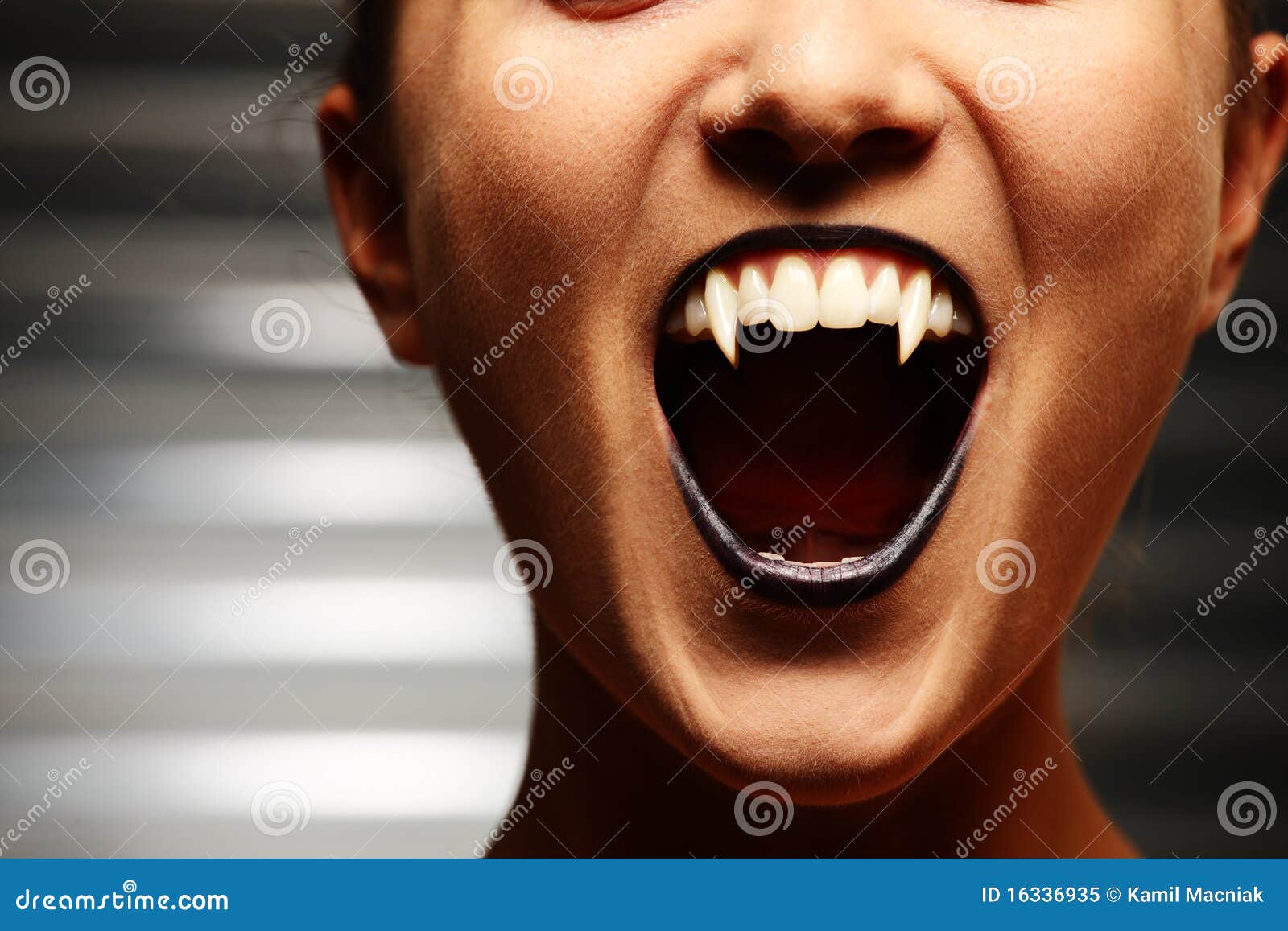 Close Up of a Vampire Woman S Mouth Stock Image - Image of fear, woman ...