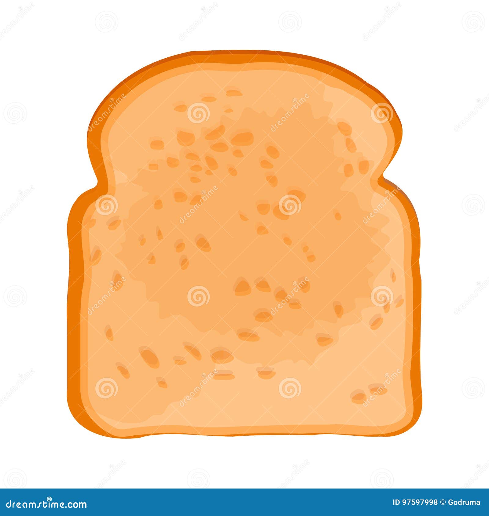 Close-up Van Boterham Geïsoleerde Illustratie Op Wit Vector Illustratie ...