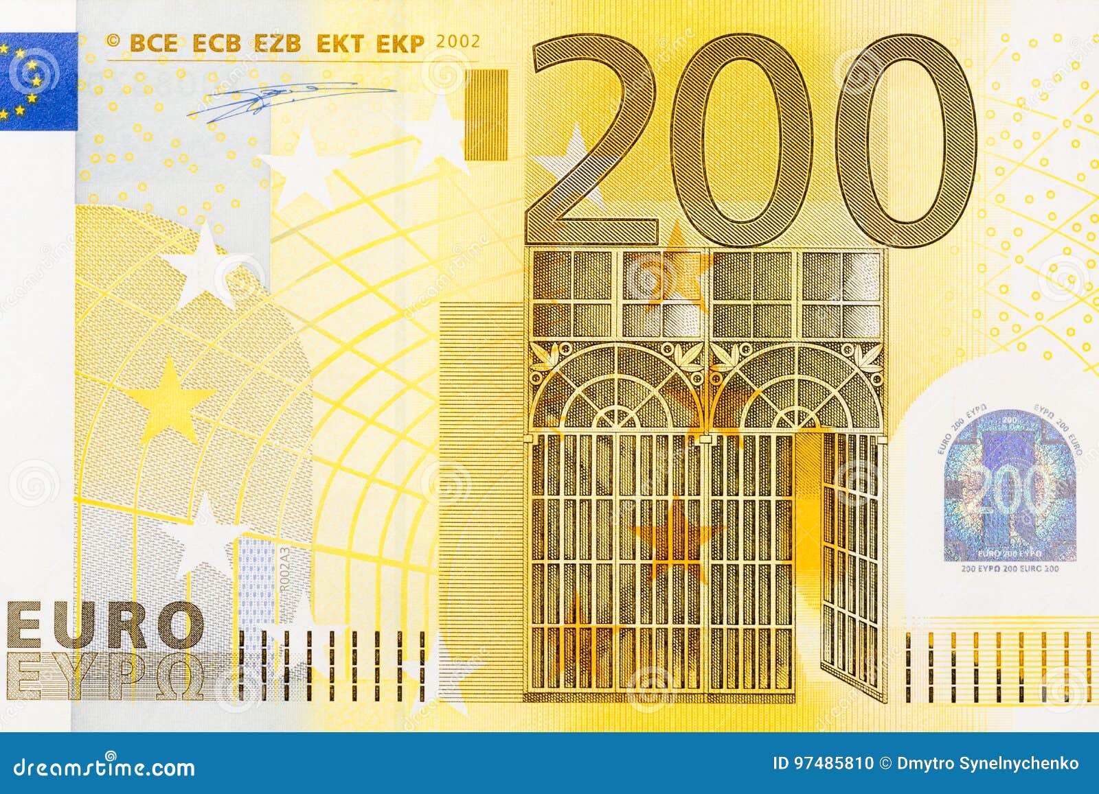 Close-up Van Deel 200 Euro Bankbiljet Stock Foto - Image of bankwezen ...