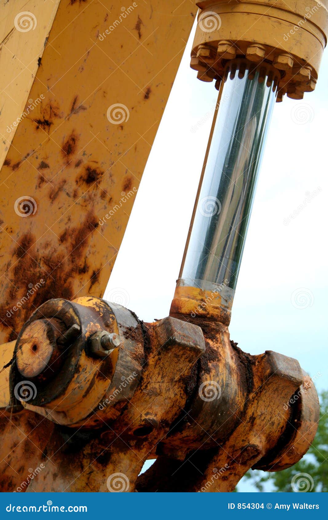 Close-up Van Een Hydraulische Zuiger Stock Foto - Image of bouw ...