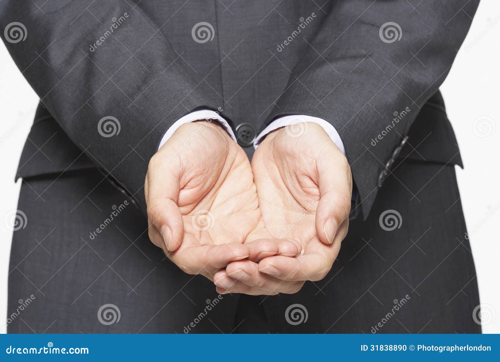 Close-up Van Zakenman Cupping Hands Stock Foto - Image of gebaar ...