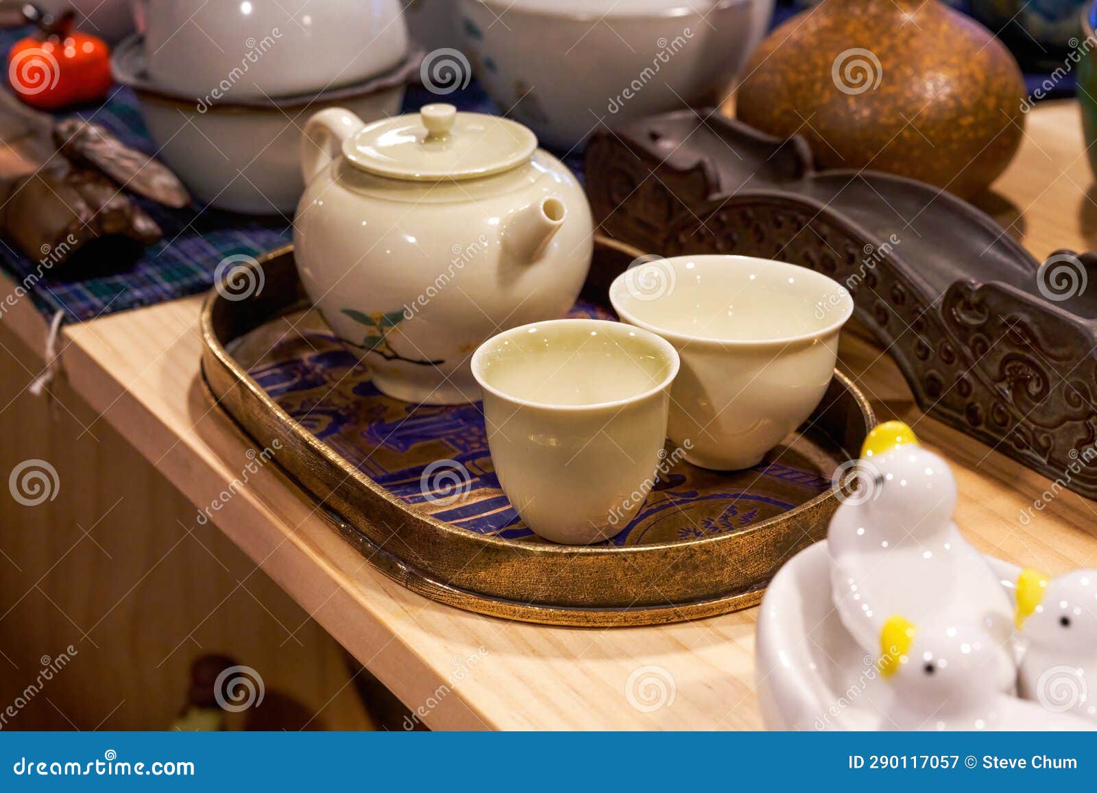 Close-up of Various Chinese Tea Sets on Shelves Stock Image - Image of ...