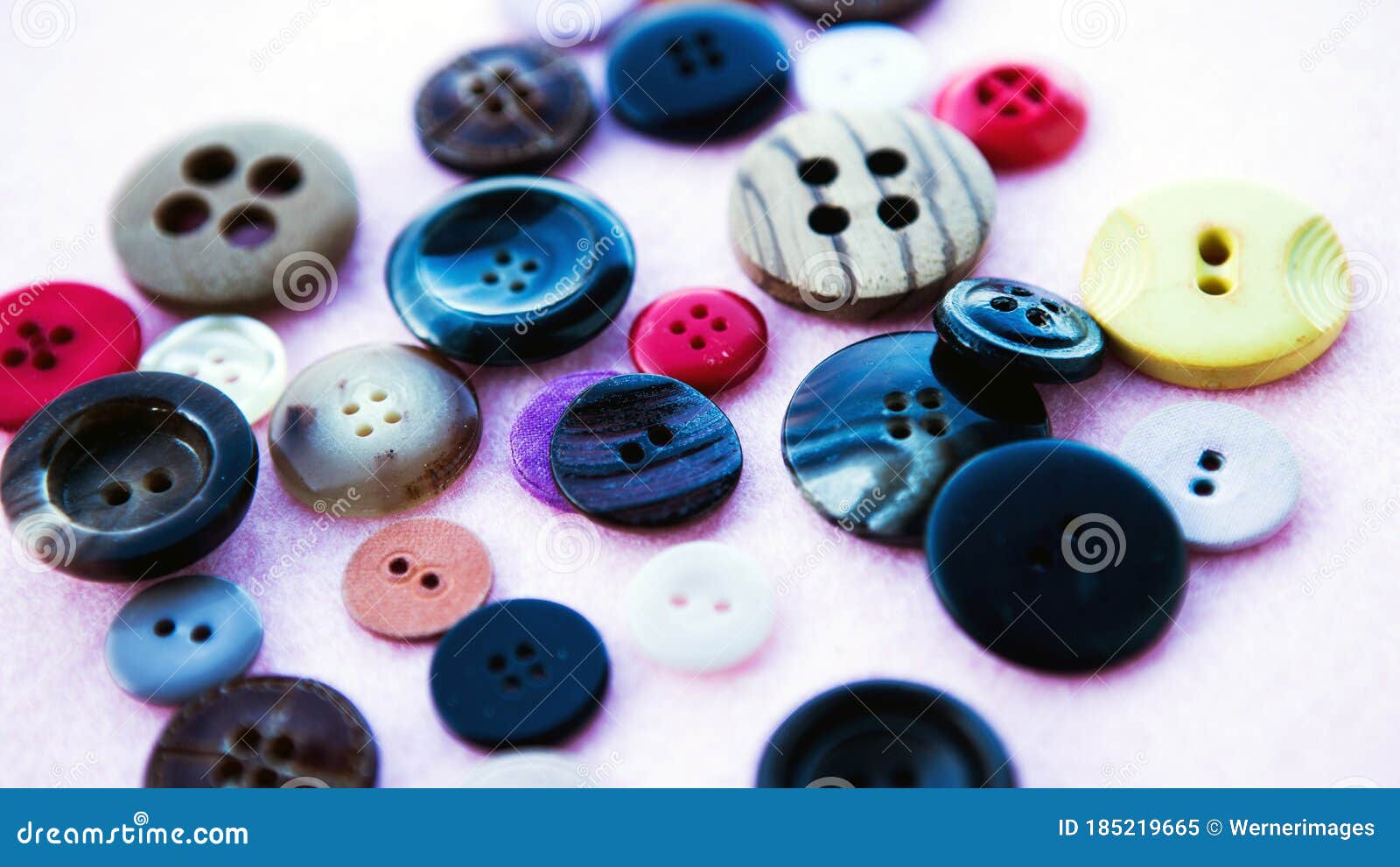 Close-up of Various Colorful Buttons on Table Stock Image - Image of ...