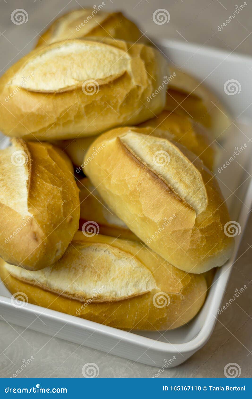 Close Up of Various French Breads, Typical Brazilian Bread Stock Photo ...