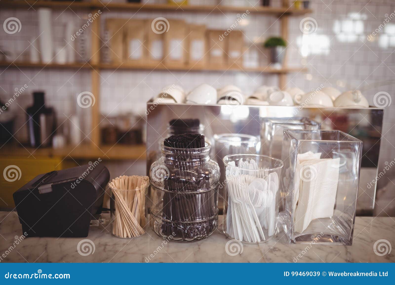 Close Up of Various Objects on Counter Stock Image - Image of machinery ...