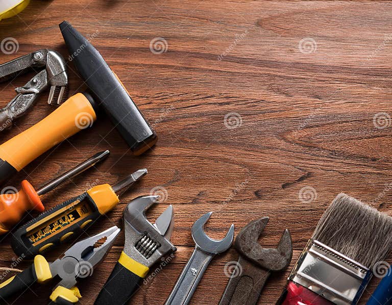 Close-Up of Various Occupation Tools Representing Different Professions ...