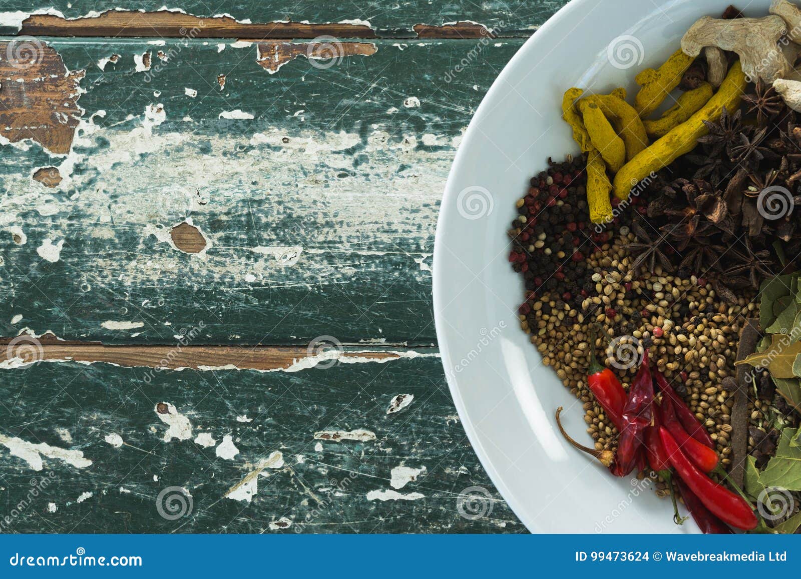 Various Spices Arranged in Plate Stock Photo - Image of cuisine, plate ...