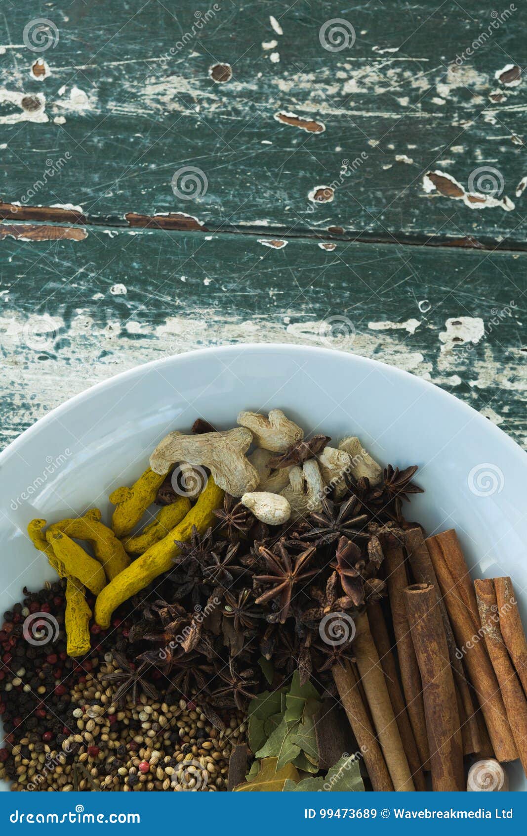 Various Spices Arranged in Plate Stock Image - Image of spice, color ...