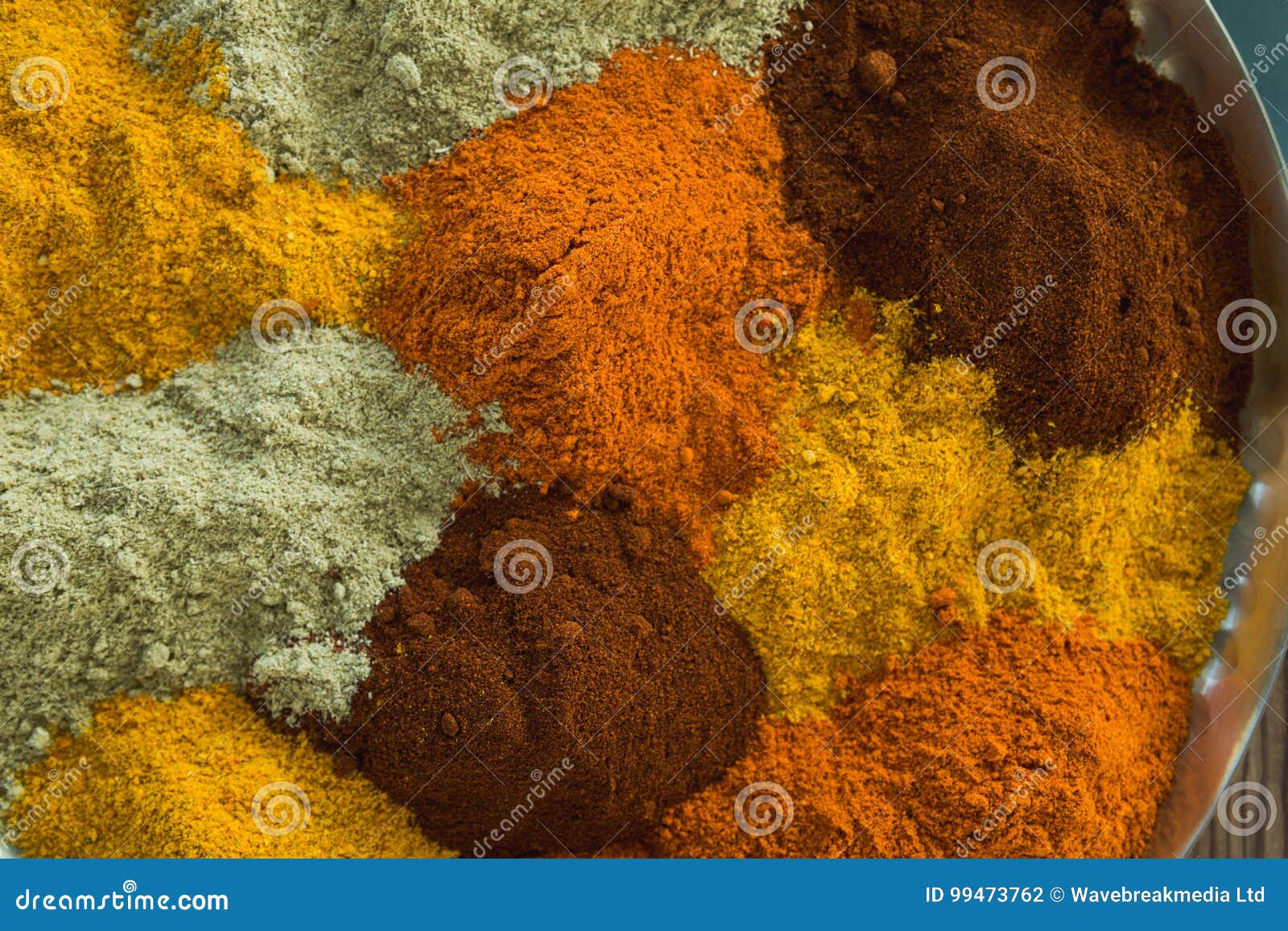 Various Spices Arranged in Plate Stock Photo - Image of plate, aromatic ...