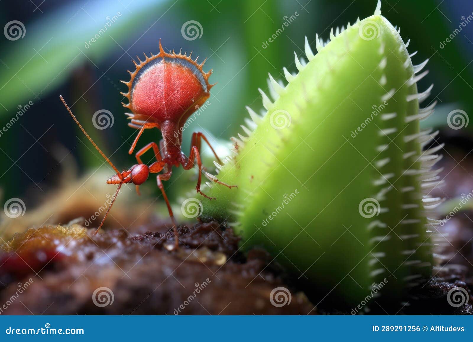 Close-up of Venus Flytrap with Captured Insect Stock Photo - Image of ...