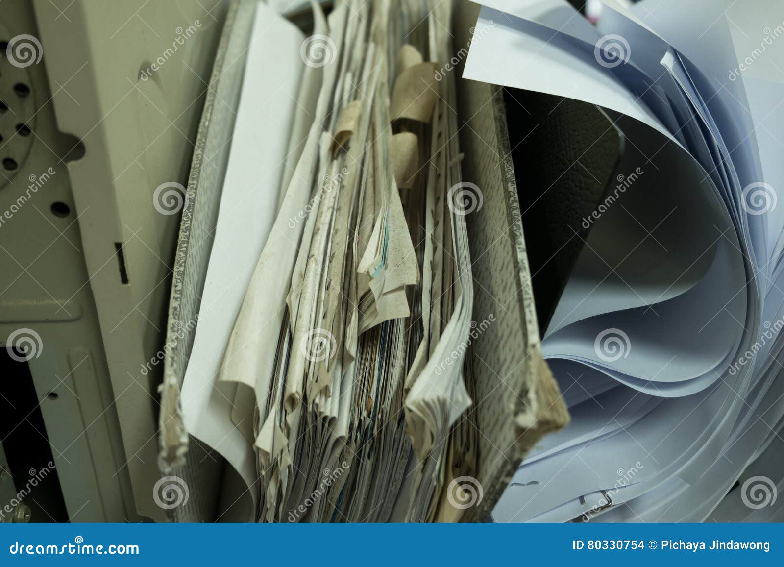 Close Up Very Old Paper Document Folder Stock Photo - Image of keeping ...