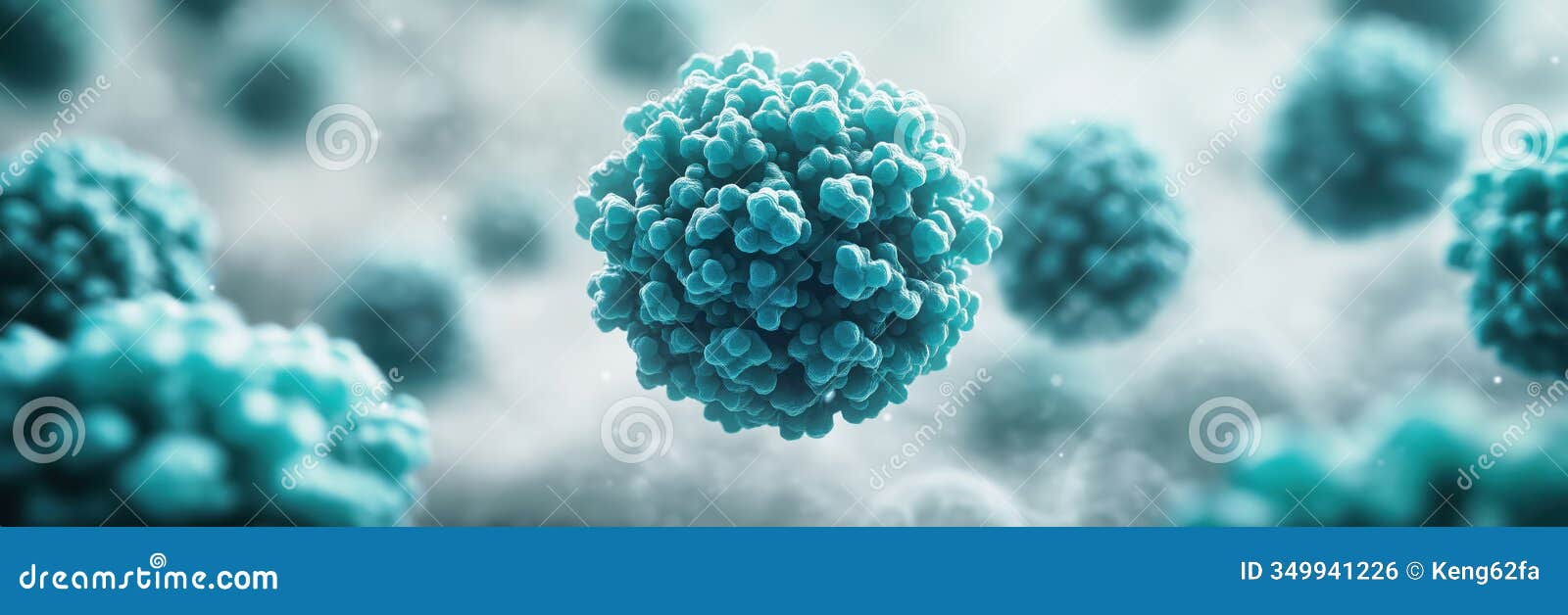 Blue Cells, Microscopic Particles. Molecules, Molecular Cell. Close Up ...