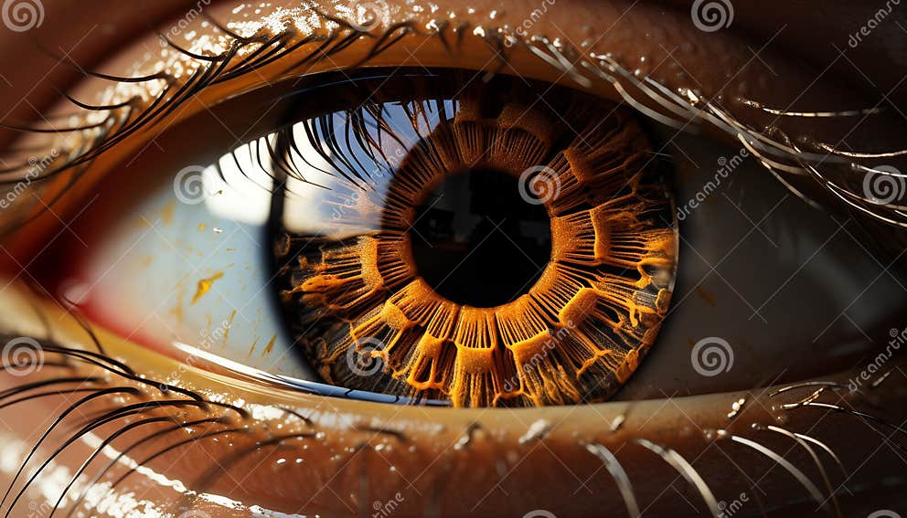 Close Up of a Vibrant Blue Iris, a Mesmerizing Optical Instrument ...