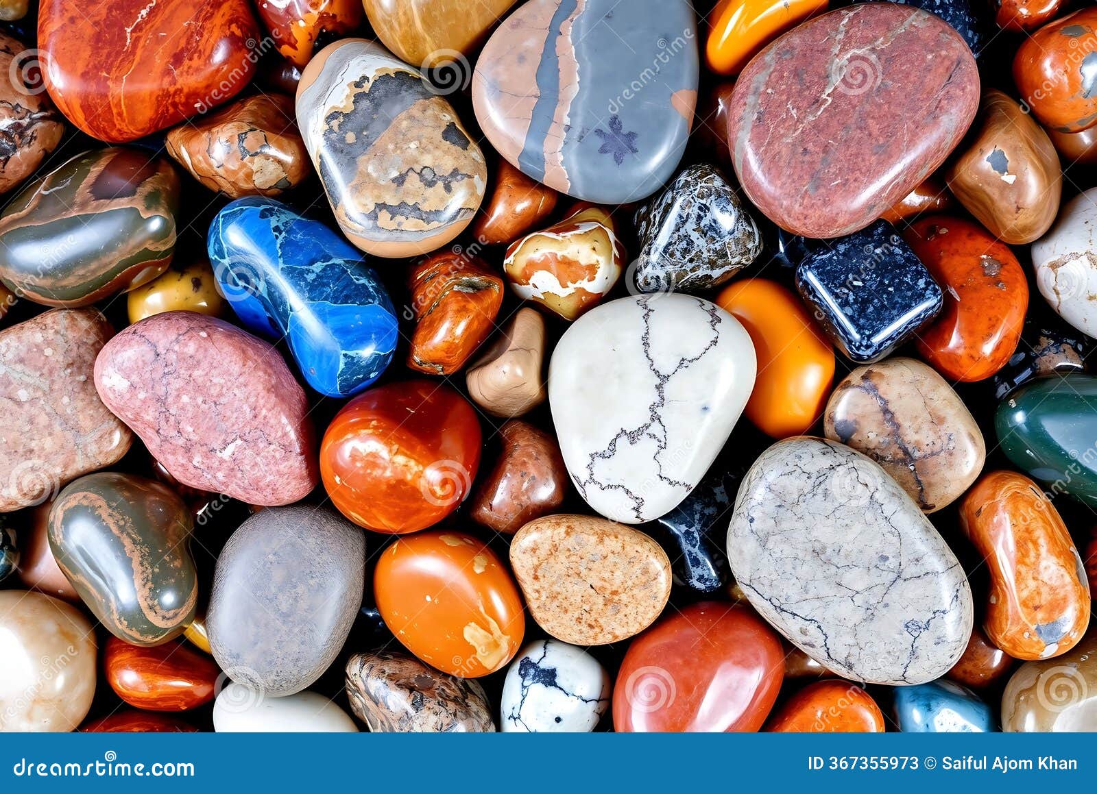 Collection Of Tumbled Stones And Crystals On Neutral Background Royalty ...