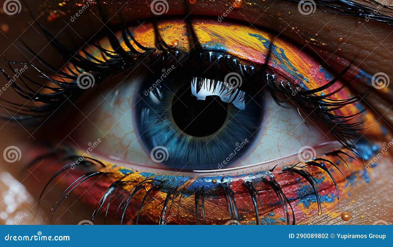 Close Up of a Vibrant, Multi Colored Eye, Staring into the Camera ...