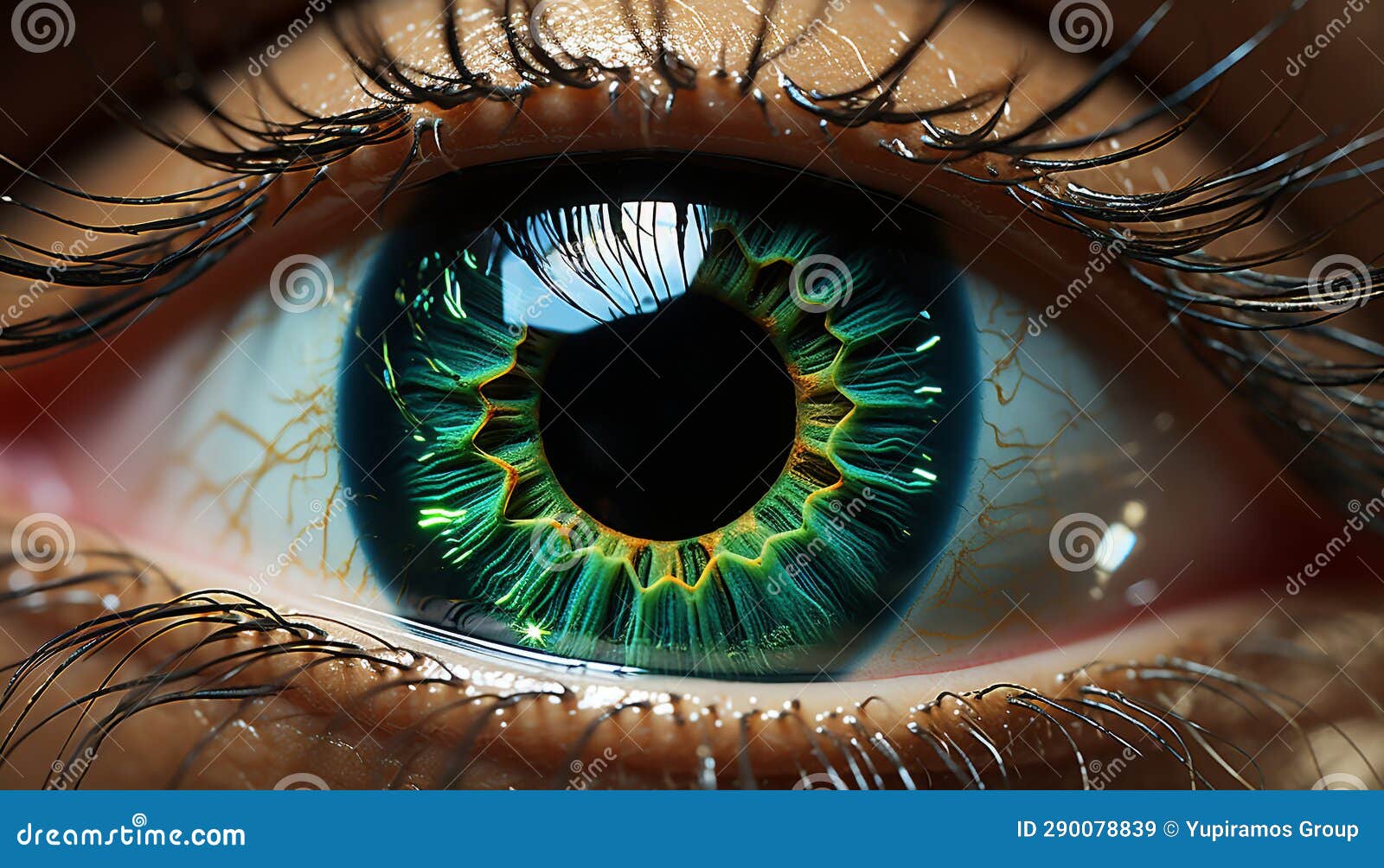 Close Up of a Vibrant, Multi Colored Iris Staring into the Camera ...