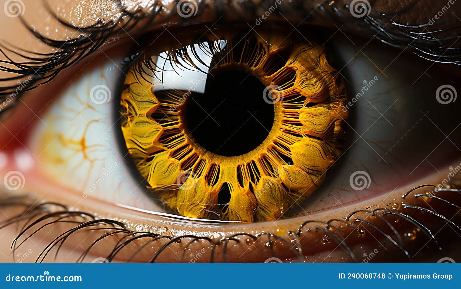 Close Up of a Vibrant, Shiny, Blue Eye Staring at the Camera Generated ...