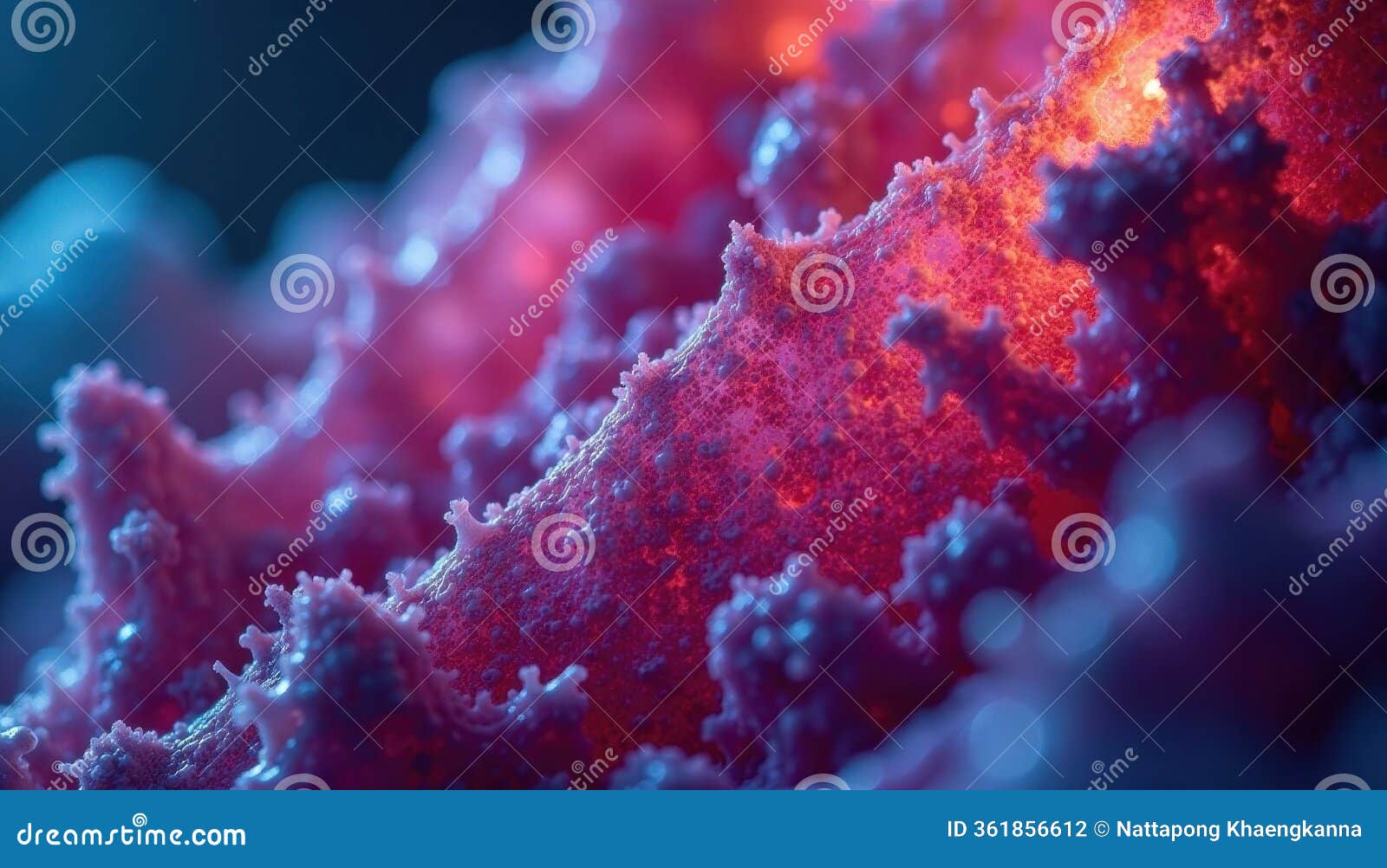 Close-up Vibrant Stained Specimen Under LED Microscope Optical ...