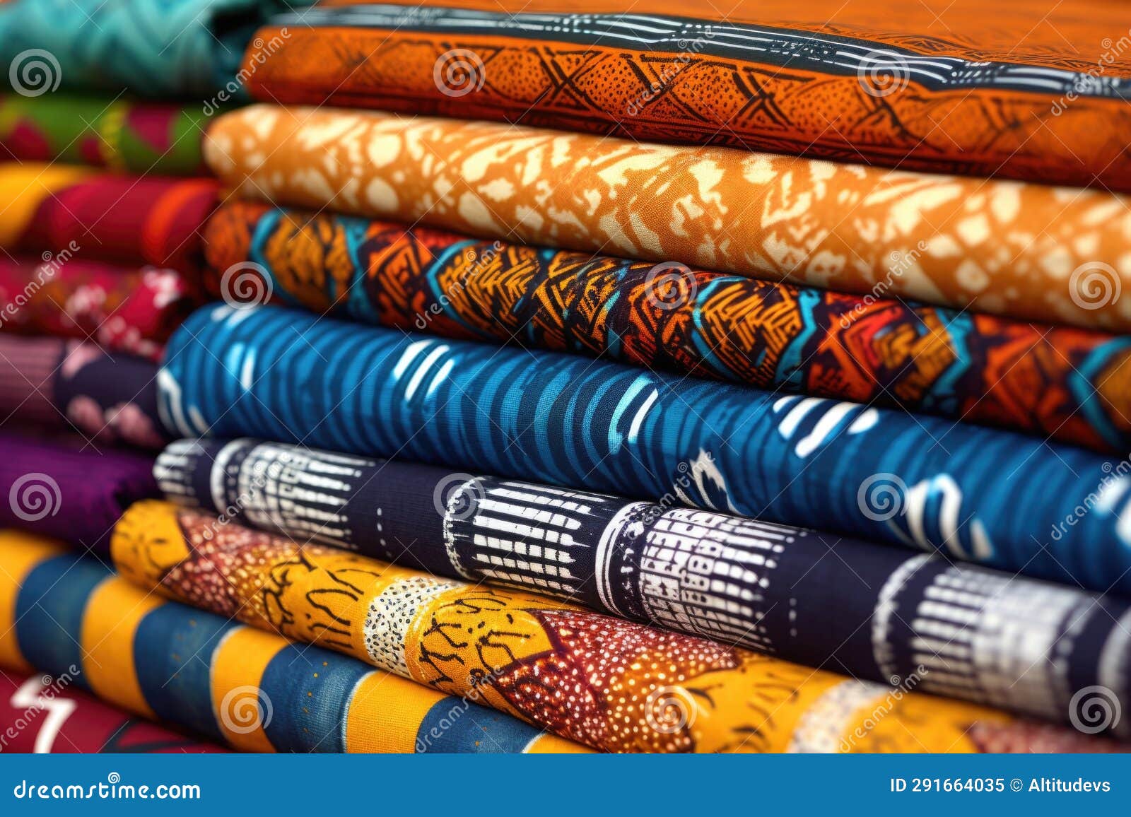 Close-up of Vibrant Traditional African Textiles Stock Image - Image of ...